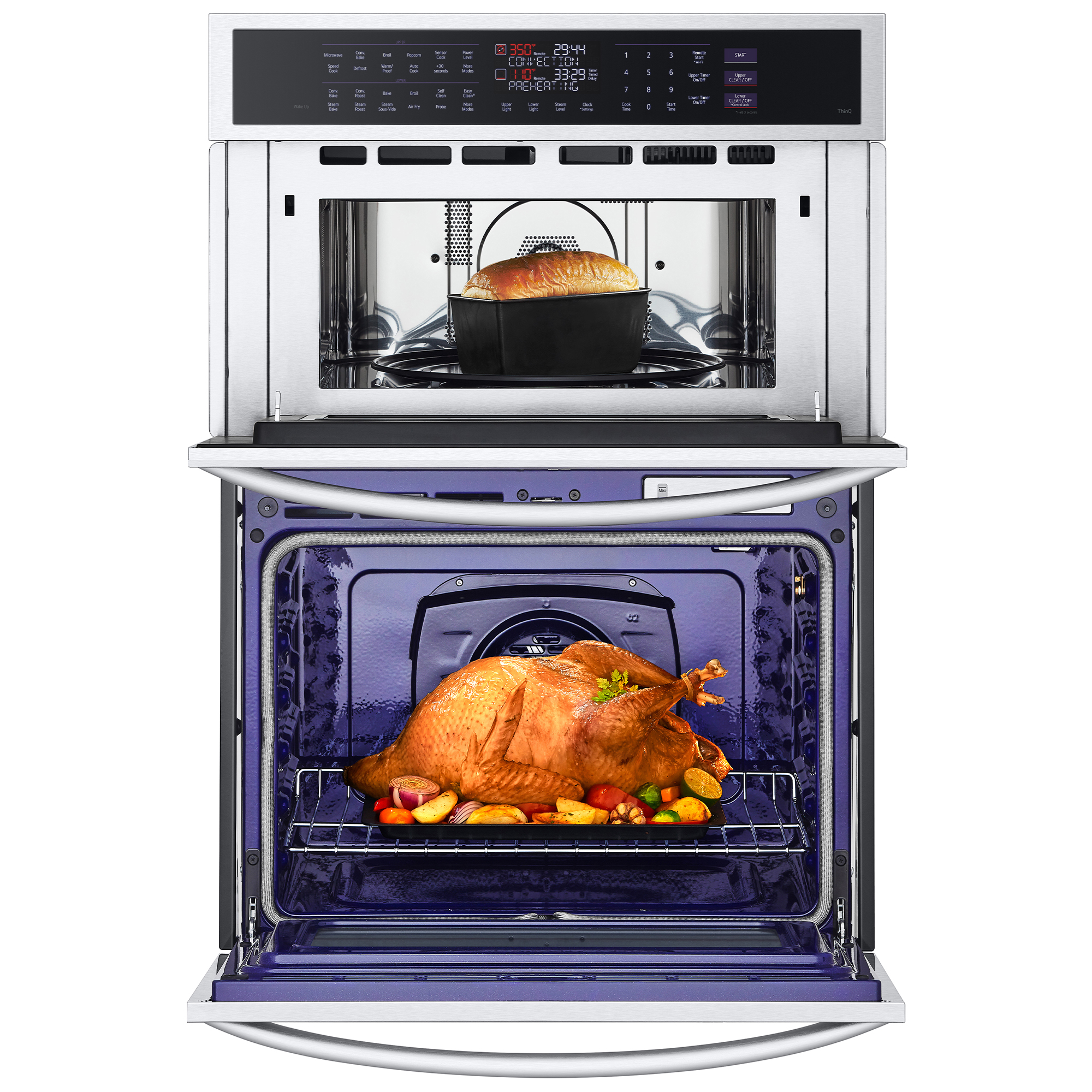 LG 30 in. 6.4 cu. ft. Smart Speed/ Steam Electric Microwave/Wall Oven ...