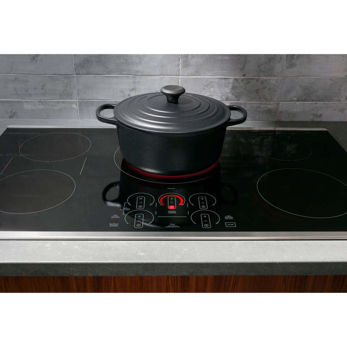 GE Profile 36 in. 5-Burner Smart Induction Cooktop with Simmer Burner ...