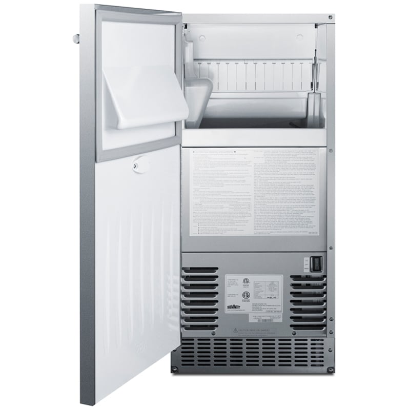 Summit 15 in. Ice Maker with 26 Lbs. Ice Storage Capacity & Clear Ice ...