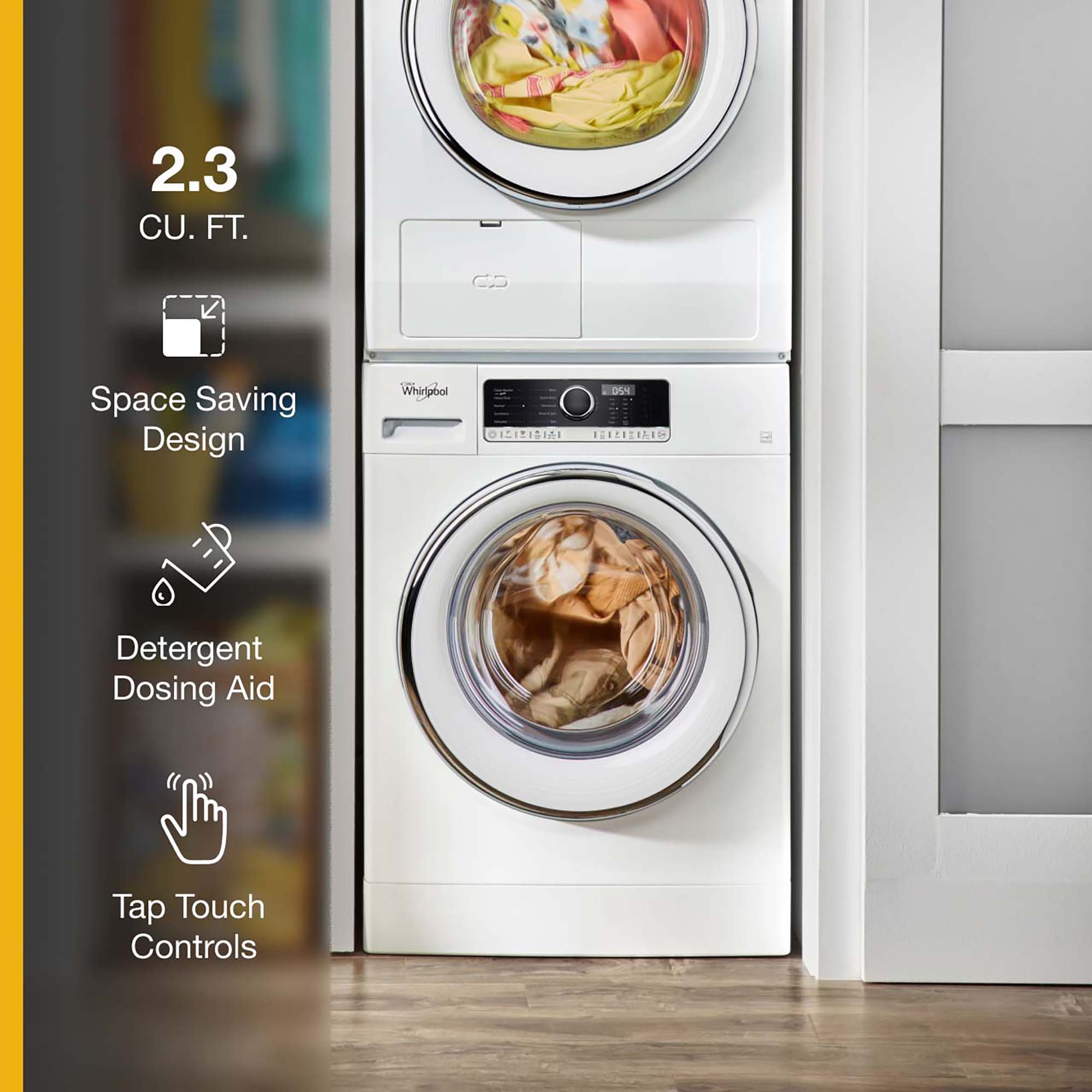 Whirlpool 24 in. 2.3 cu. ft. Stackable Front Load Washer with Detergent ...
