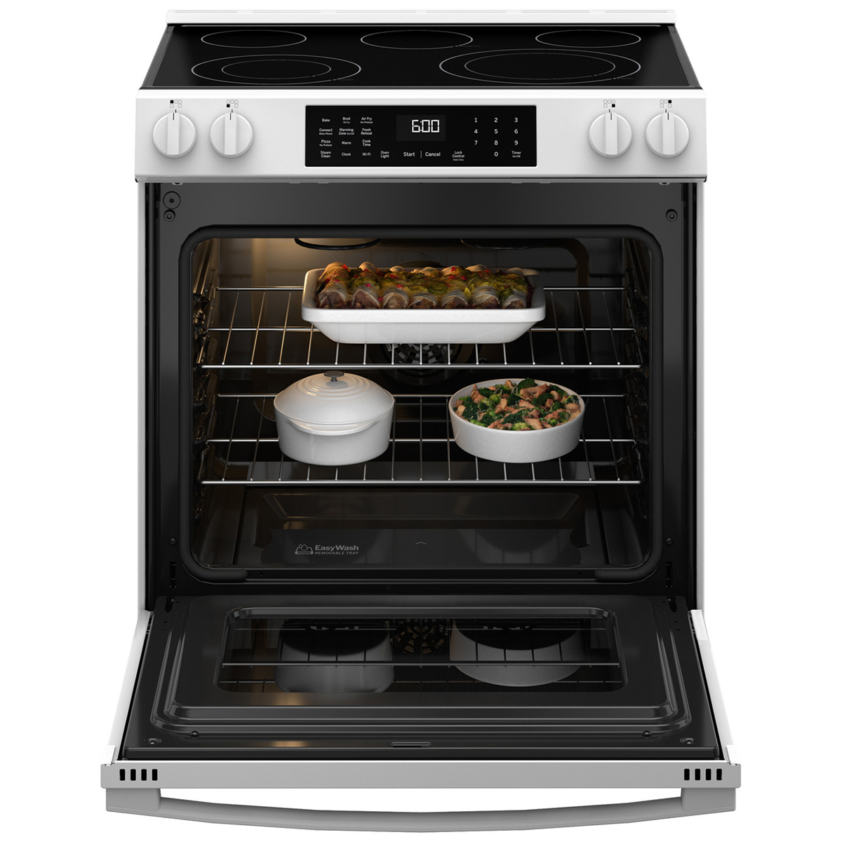GE 30 in. 5.3 cu. ft. Smart Air Fry Standard Convection Slide-In ...