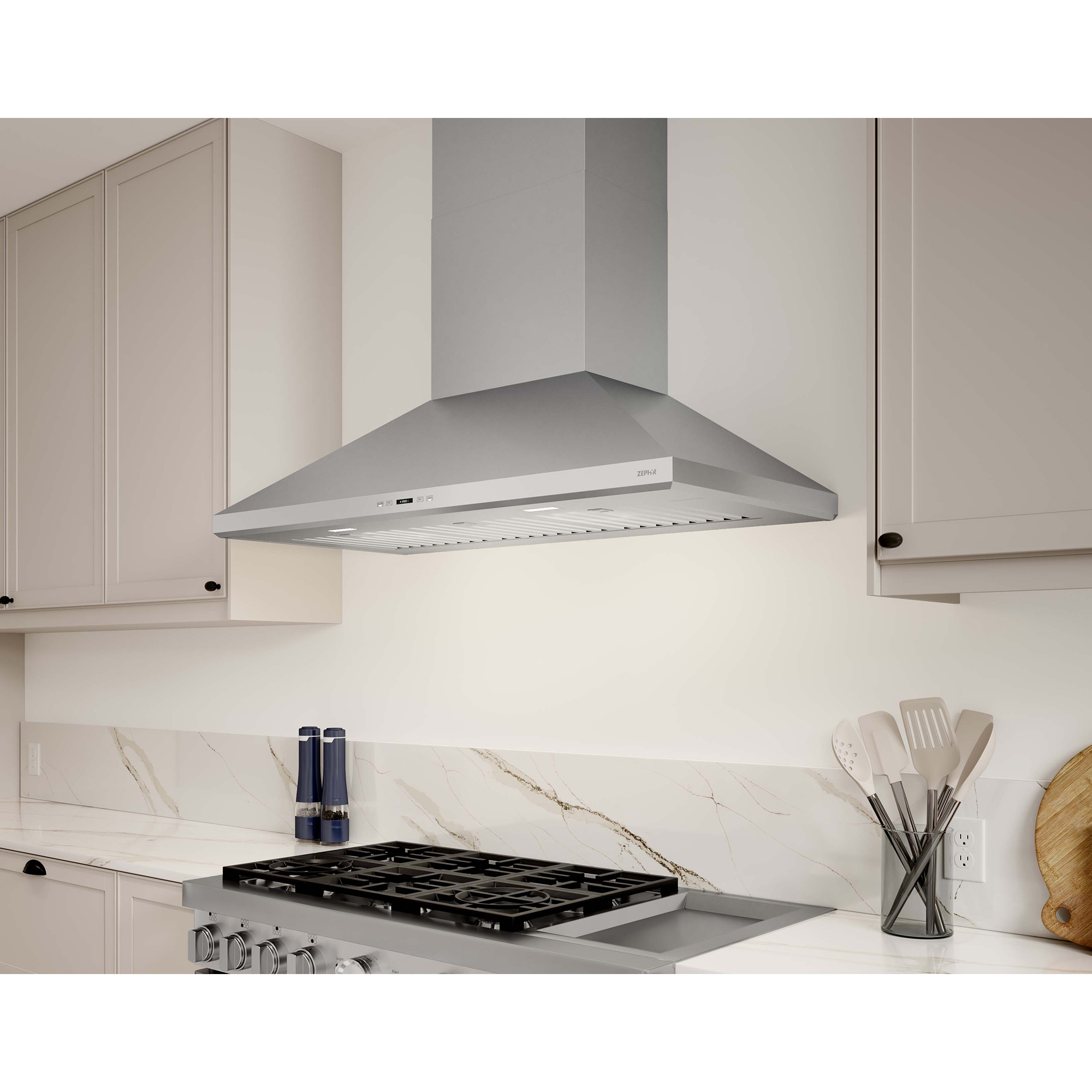 Zephyr Siena Pro Series 36 in. Chimney Style Range Hood with 5 Speed ...