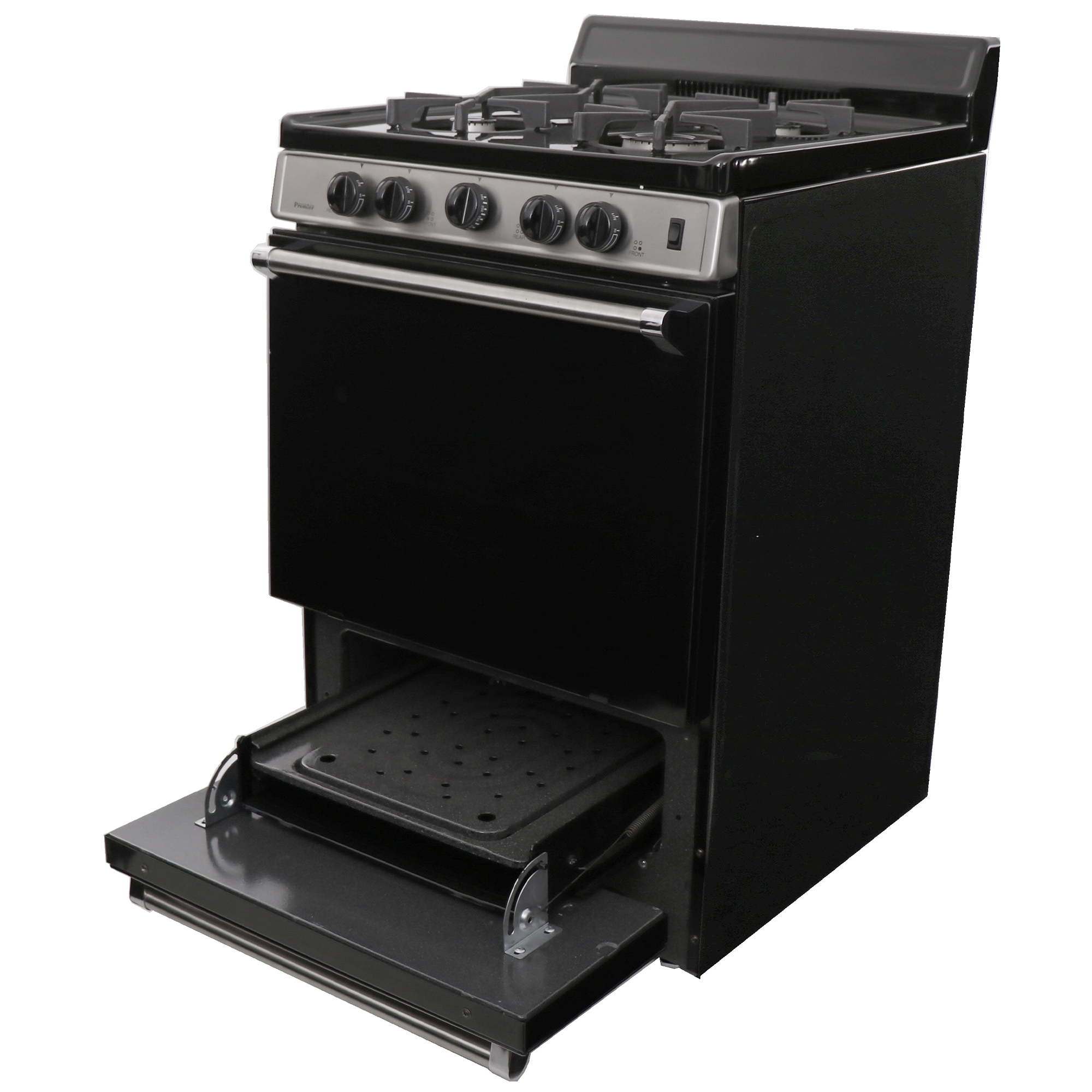 Premier 24 in. 2.9 cu. ft. Gas Range with 4 Sealed Burners - Stainless ...
