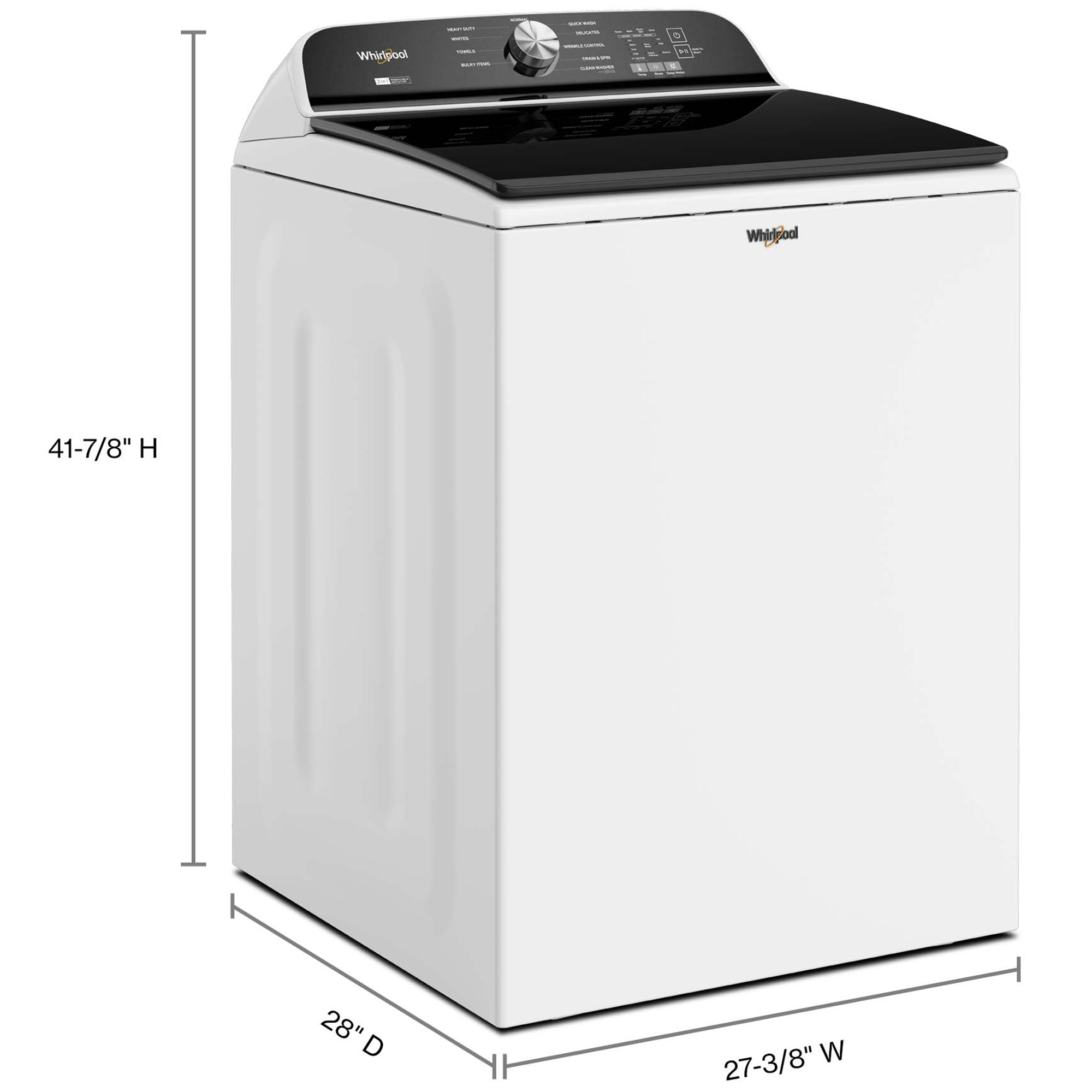 Whirlpool 27 in. 5.3 cu. ft. Top Load Washer with 2-in-1 Removable ...