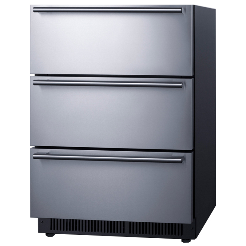 Summit 24 in. 4.9 cu. ft. Outdoor Triple Refrigerator Drawers ...