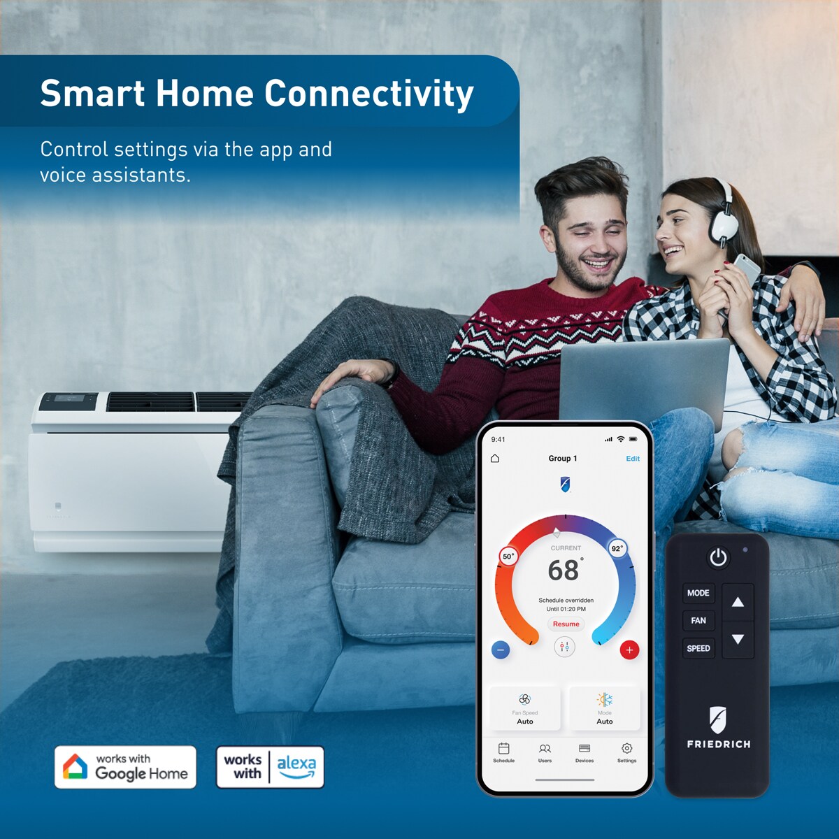 Friedrich WallMaster Inverter Series 13,600 BTU 230V Smart Through-the ...