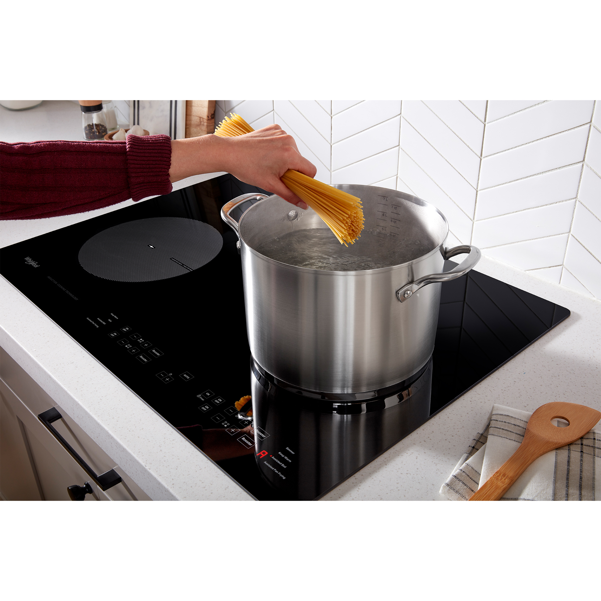 Whirlpool 30 in. 4-Burner Induction Cooktop with Simmer Burner & Power ...