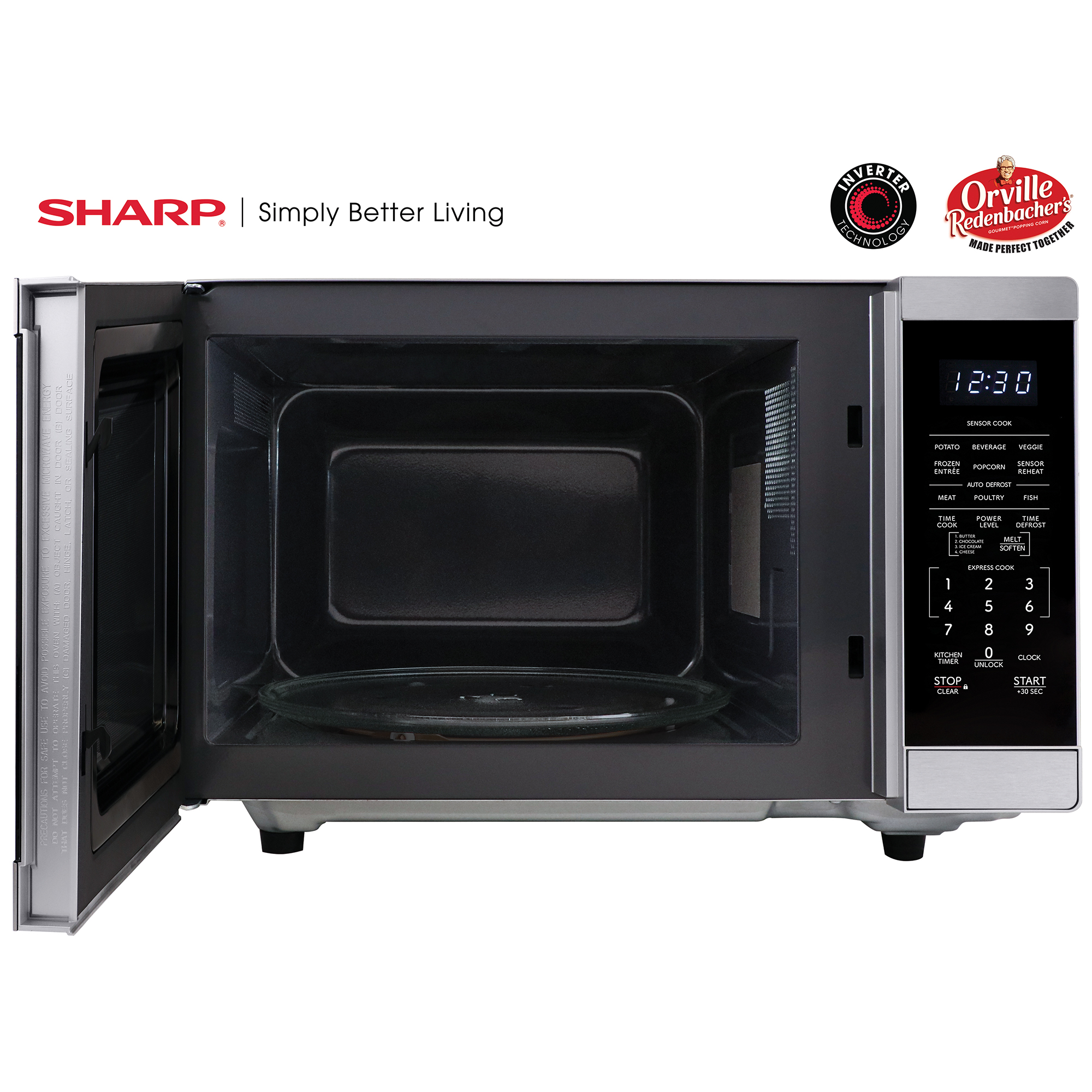 Sharp 20 in. 1.4 cu. ft. 1100W Countertop Microwave with Sensor Cooking ...