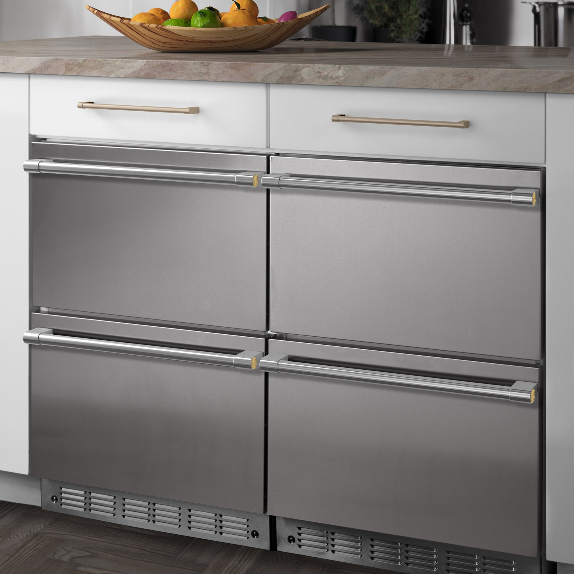 Monogram 24 in. 5 cu. ft. Double Refrigerator Drawers - Stainless Steel ...