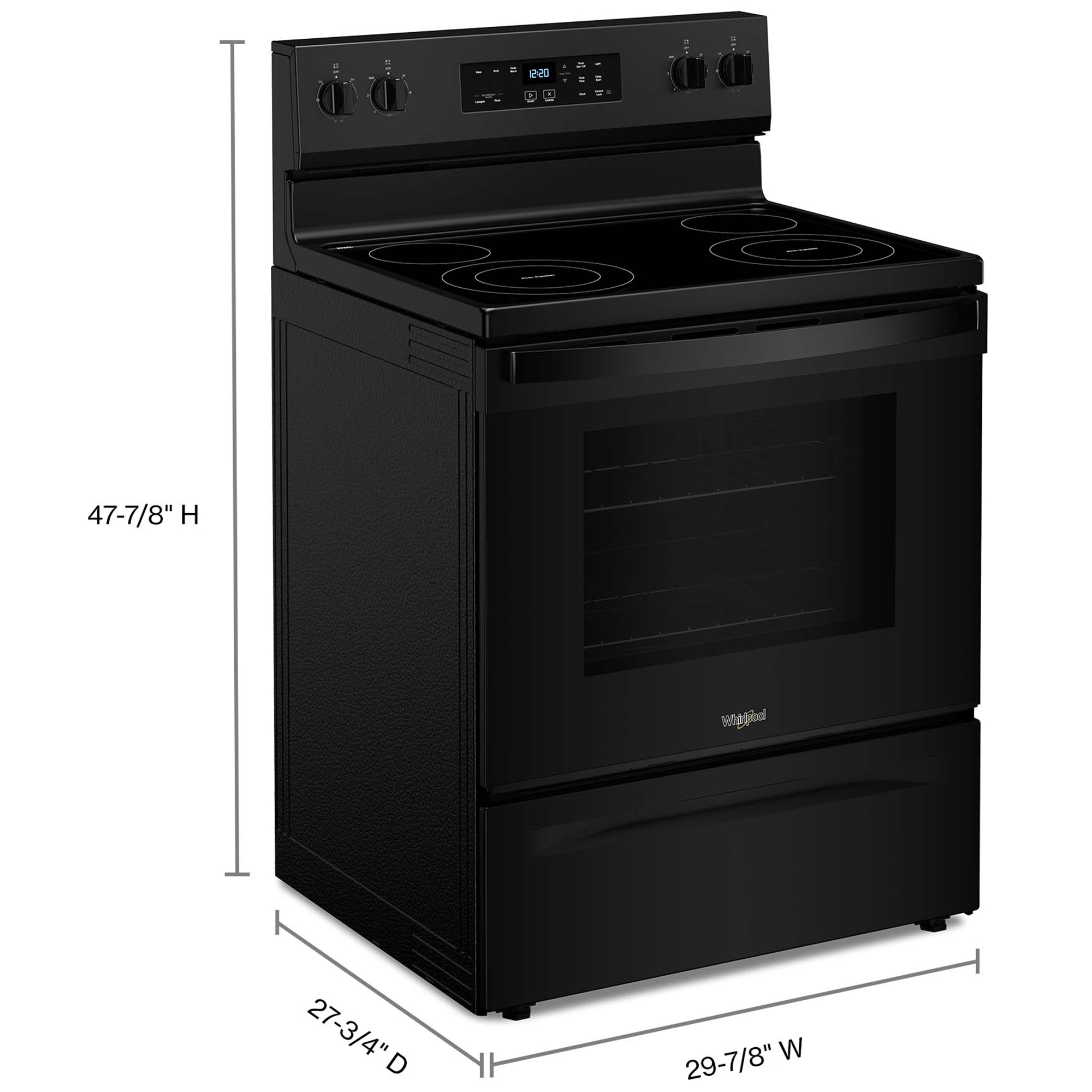 Whirlpool 30 in. 5.3 cu. ft. Electric Range with Radiant Burners ...