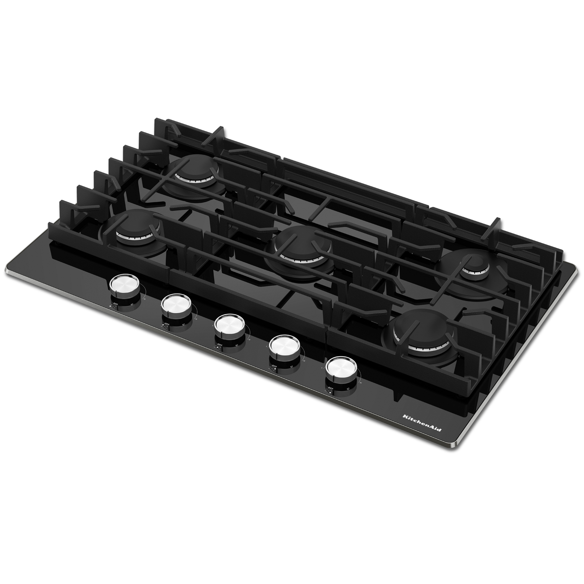 KitchenAid 36 in. 5-Burner Natural Gas Cooktop with Simmer Burner ...