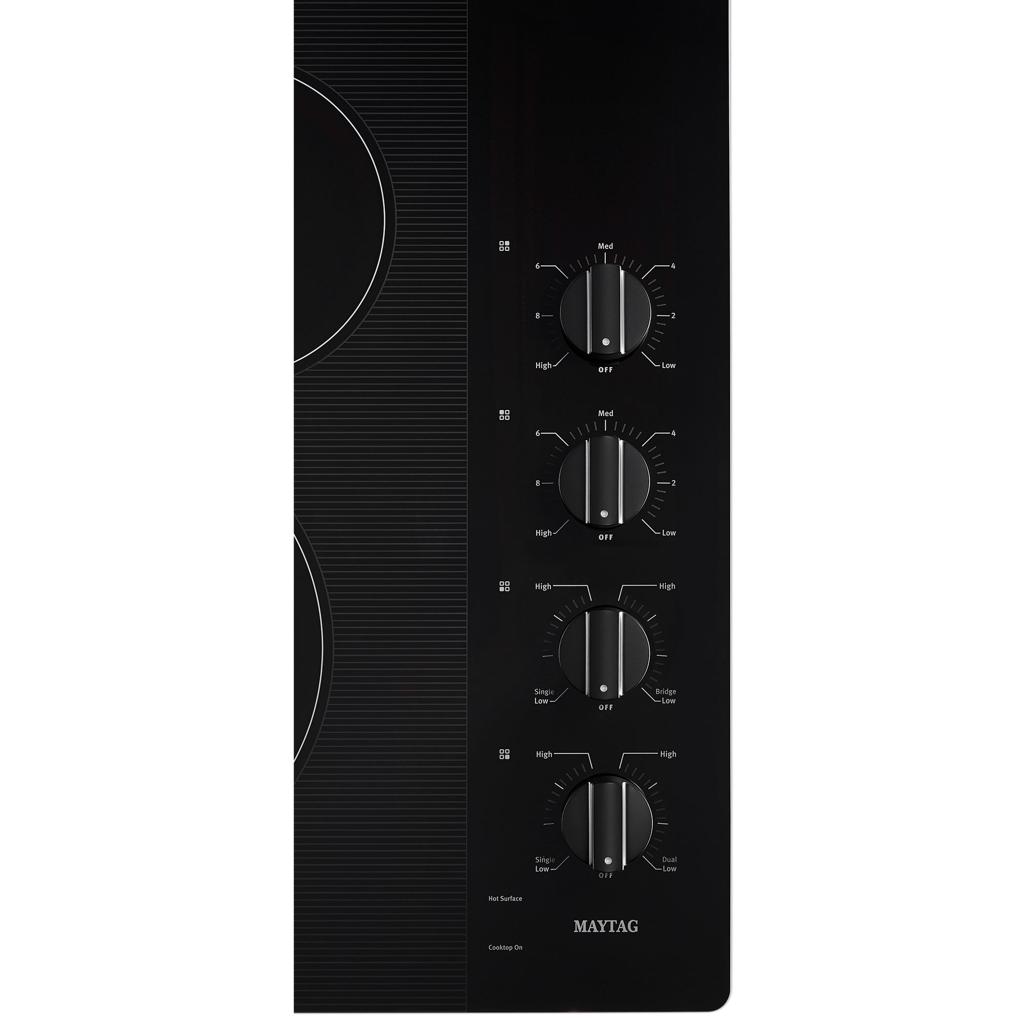 Maytag 30 in. 4-Burner Electric Cooktop with Power Burner, Reversible ...
