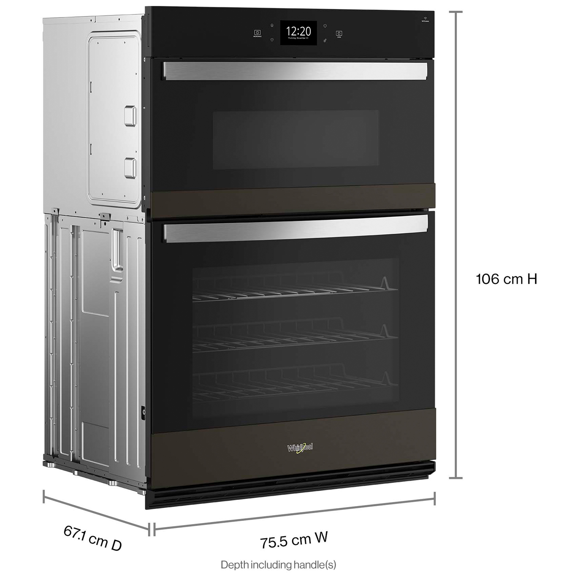 Whirlpool 30 in. 6.4 cu. ft. Smart Electric Microwave/Wall Oven Combo ...