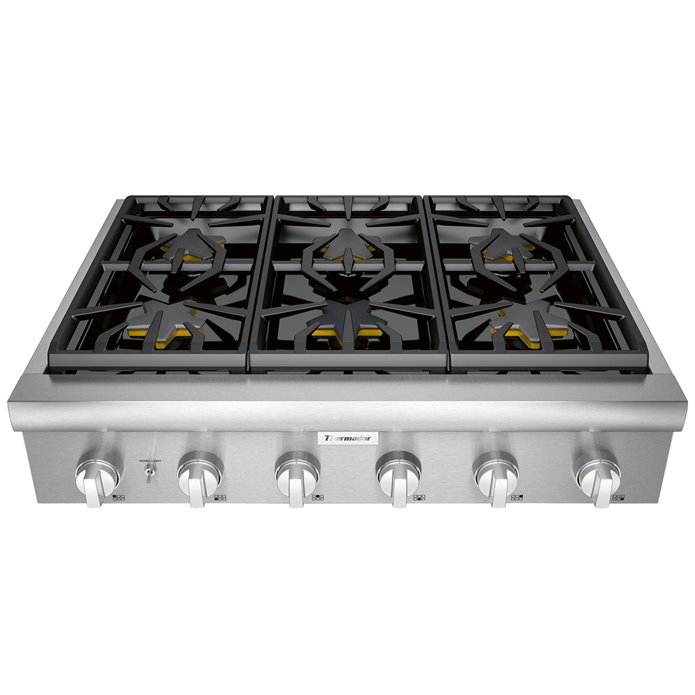 Thermador Professional Series 36 in. 6-Burner Natural Gas Rangetop with ...