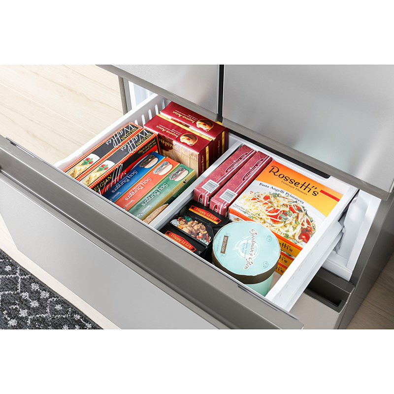 Haier 28 in. 14.5 cu. ft. Counter Depth 4-Door French Door Refrigerator ...