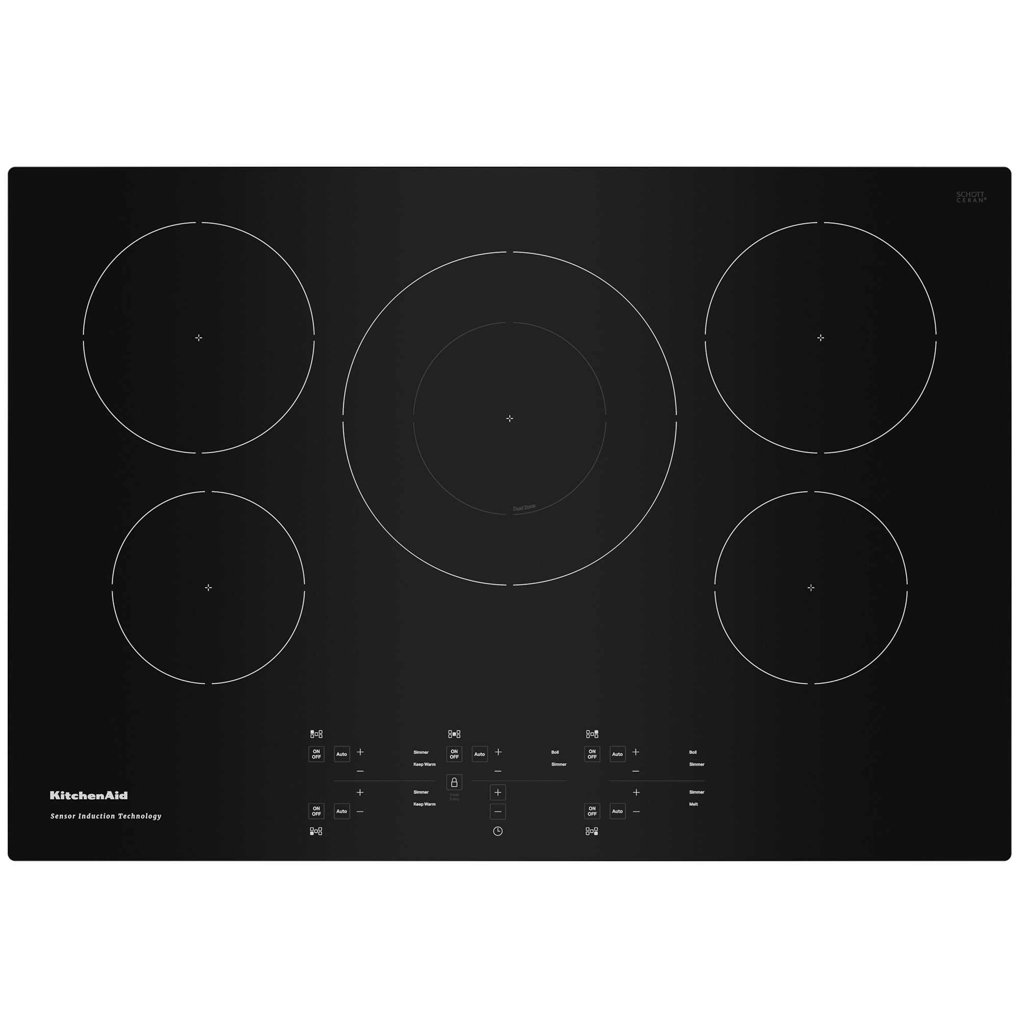 KitchenAid 30 in. 5-Burner Induction Cooktop with Simmer Burner & Power ...