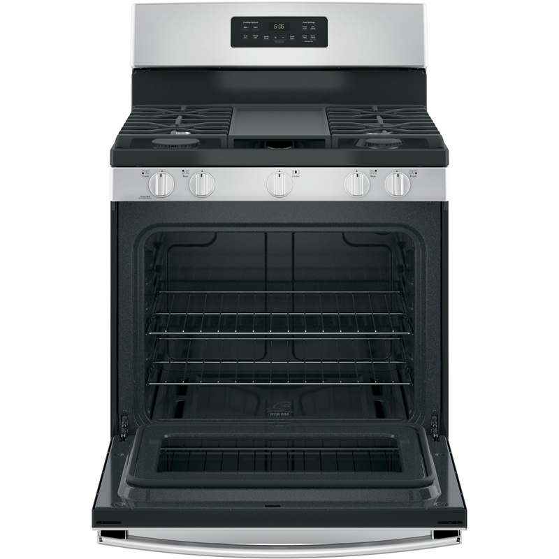 GE 30 in. 5 cu. ft. Gas Range with 5 Sealed Burners & Griddle ...