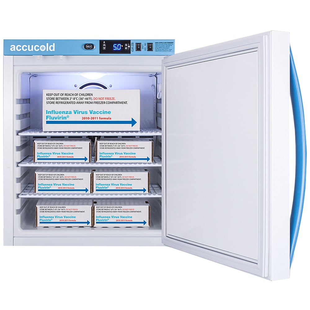 Summit AccuCold Pharma-Vac 18 in. 1.0 cu. ft. Mini Fridge - White | P.C ...