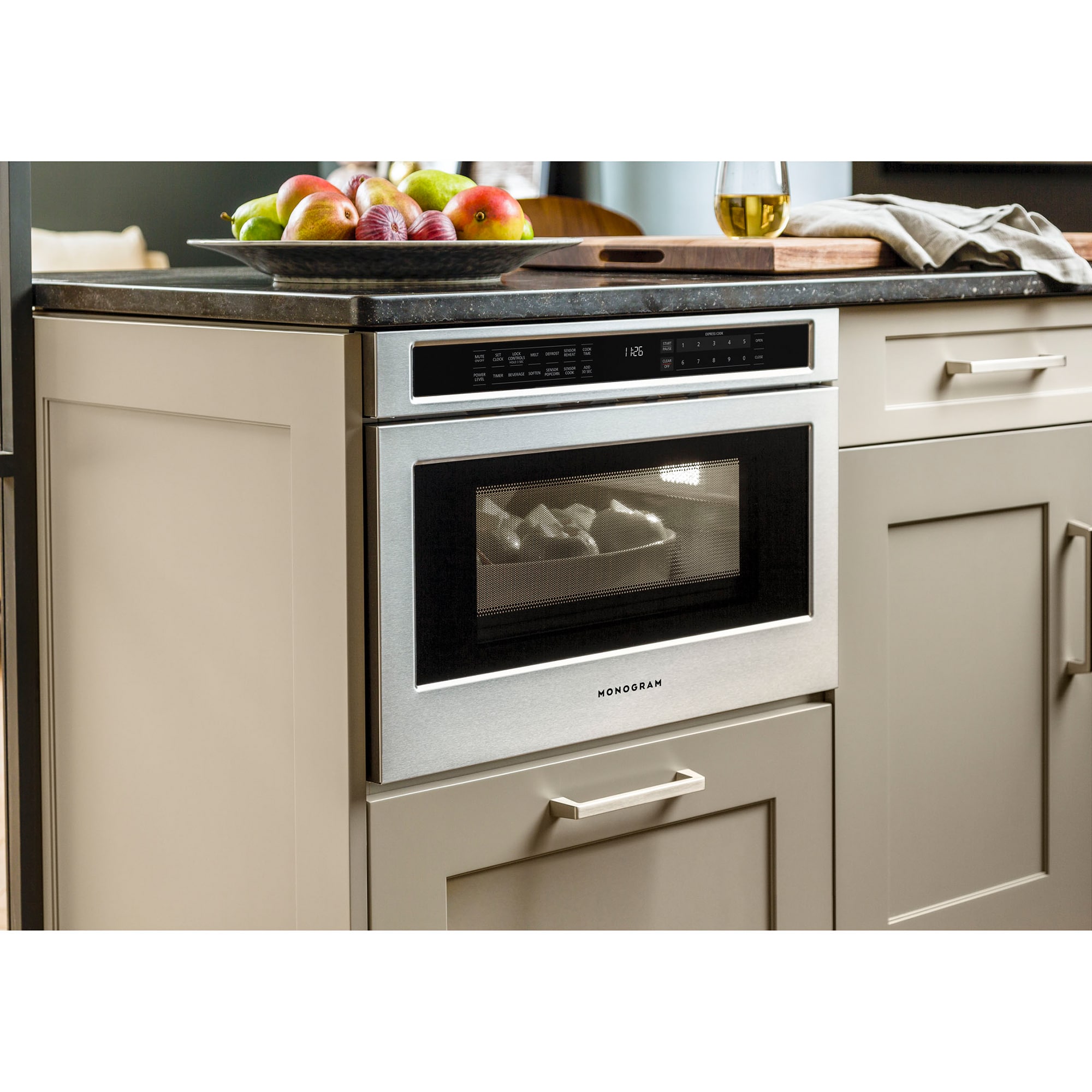 Monogram 24 in. 1.2 cu. ft. 1000W Drawer Microwave with Sensor Cooking ...