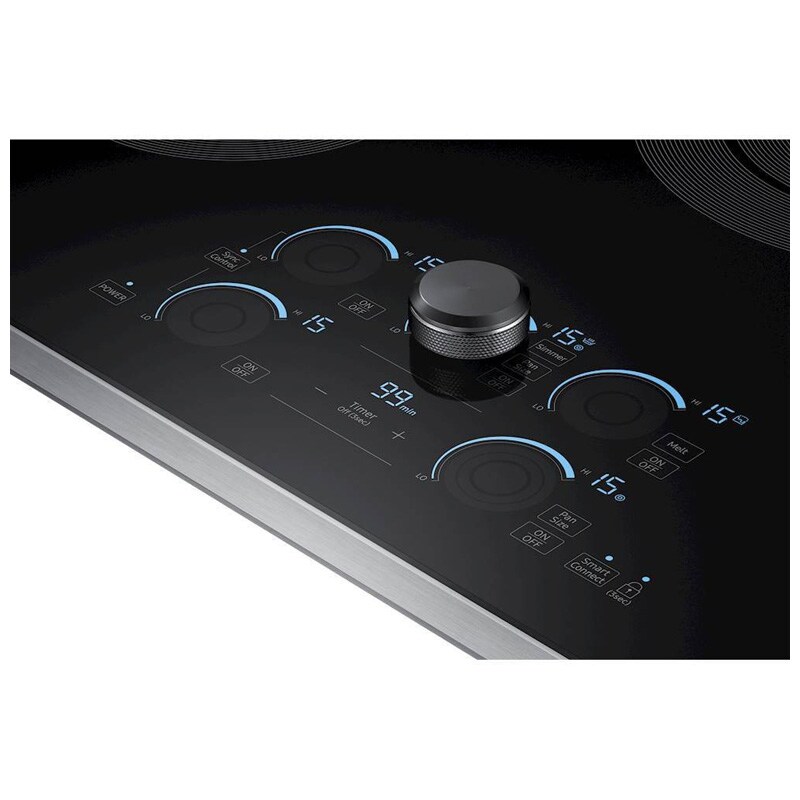 Samsung 30 in. 5-Burner Smart Electric Cooktop with Simmer Burner ...