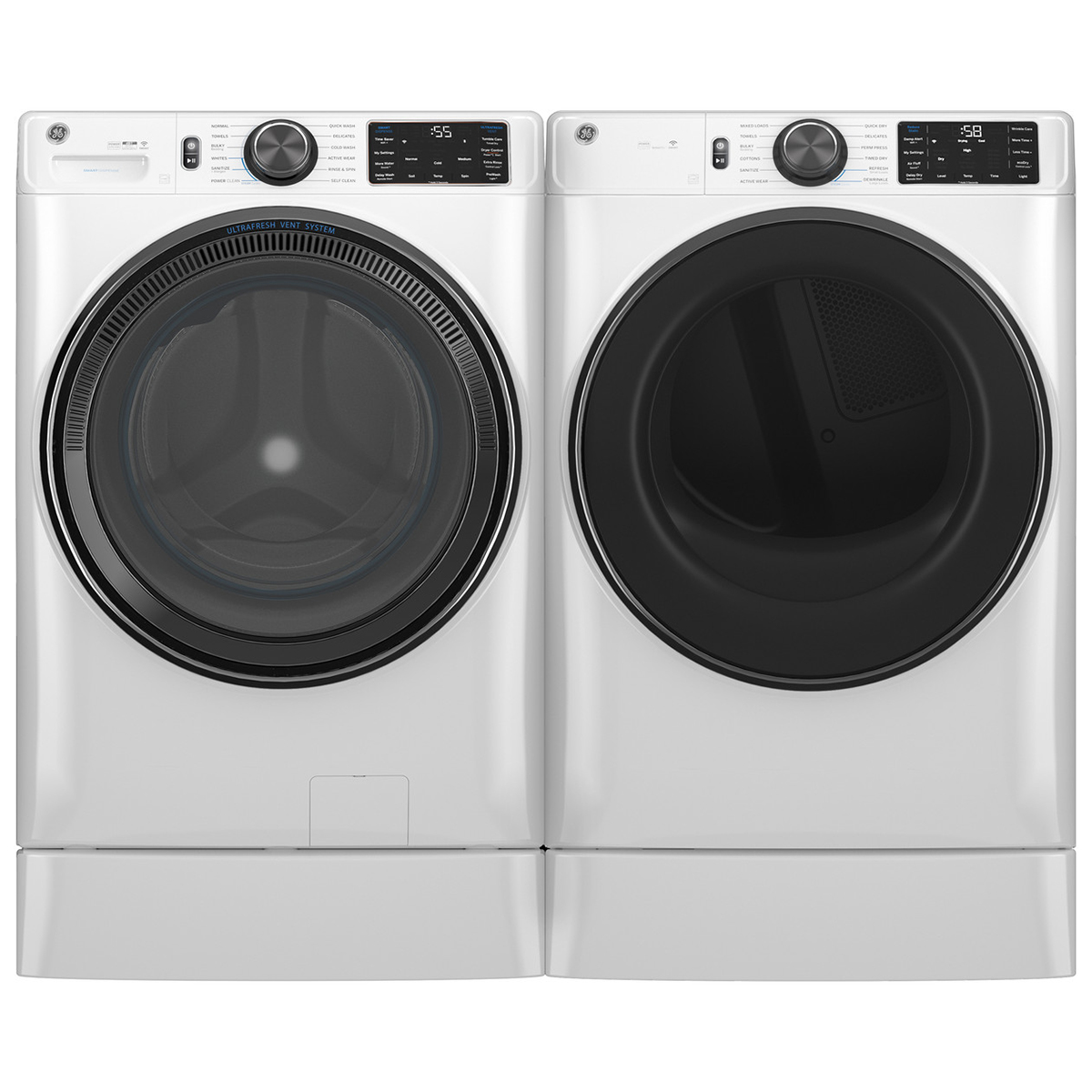 GE 28 in. 7.8 cu. ft. Smart Stackable Gas Dryer with Sensor Dry ...