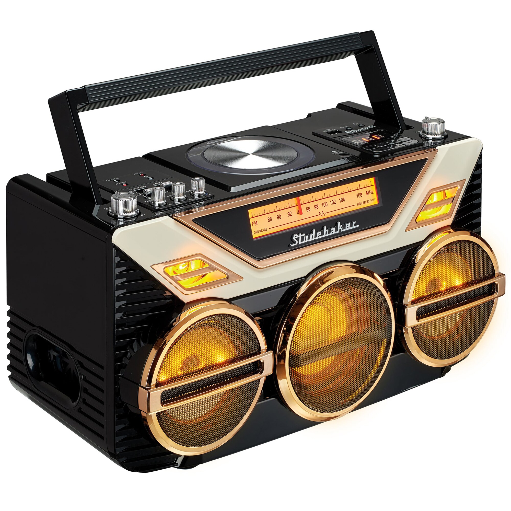 Studebaker SB2165 Portable Avanti Stereo Boombox with Bluetooth, CD, FM ...