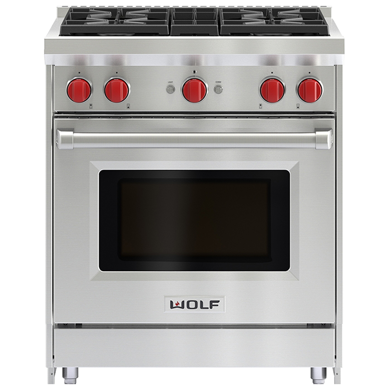 Wolf 30 in. 4.4 cu. ft. Standard Convection Gas Range with 4 Sealed ...