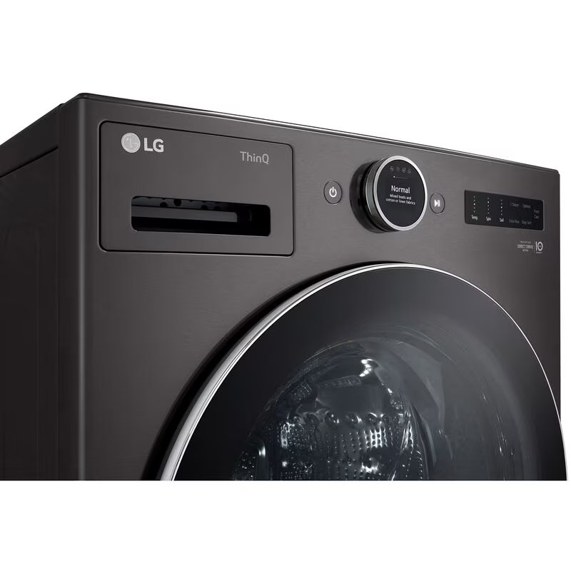 LG 27 in. 5.0 cu. ft. Front Loading Smart Washer with 25 Wash Programs ...