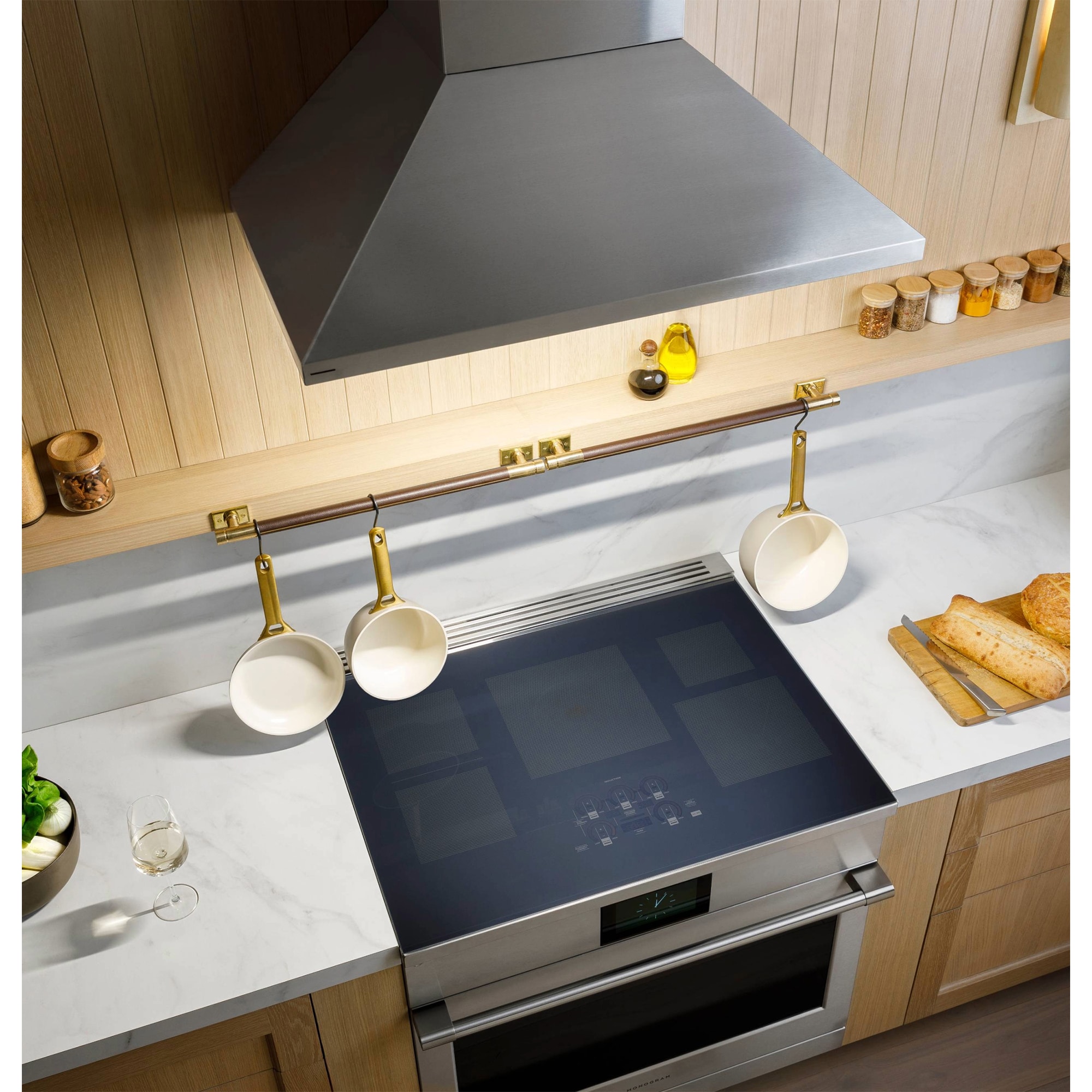 Monogram 36 in. Chimney Style Smart Range Hood with 3 Speed Settings ...