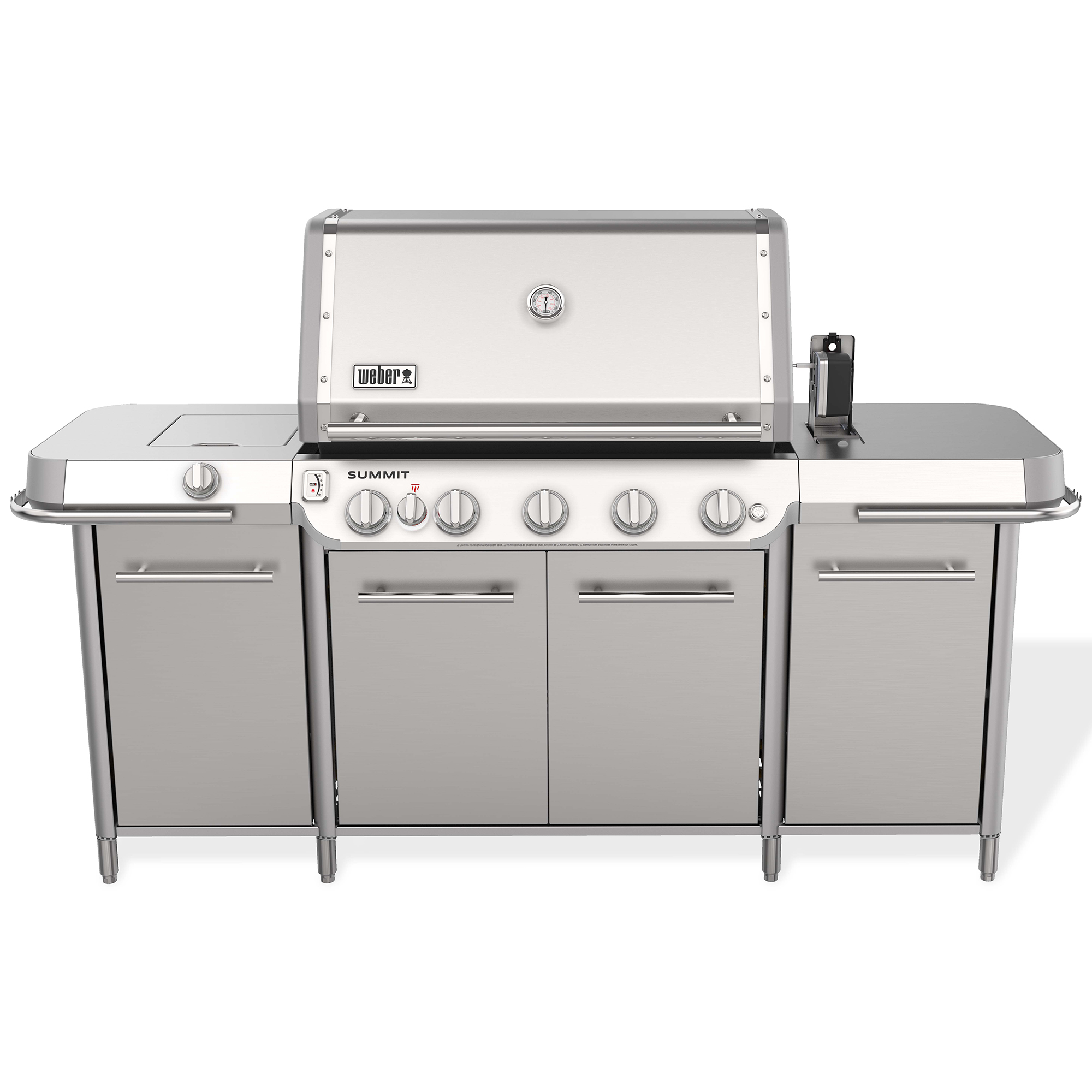 Weber Summit GC38 S Series 5-Burners Liquid Propane Gas Grill with Side ...