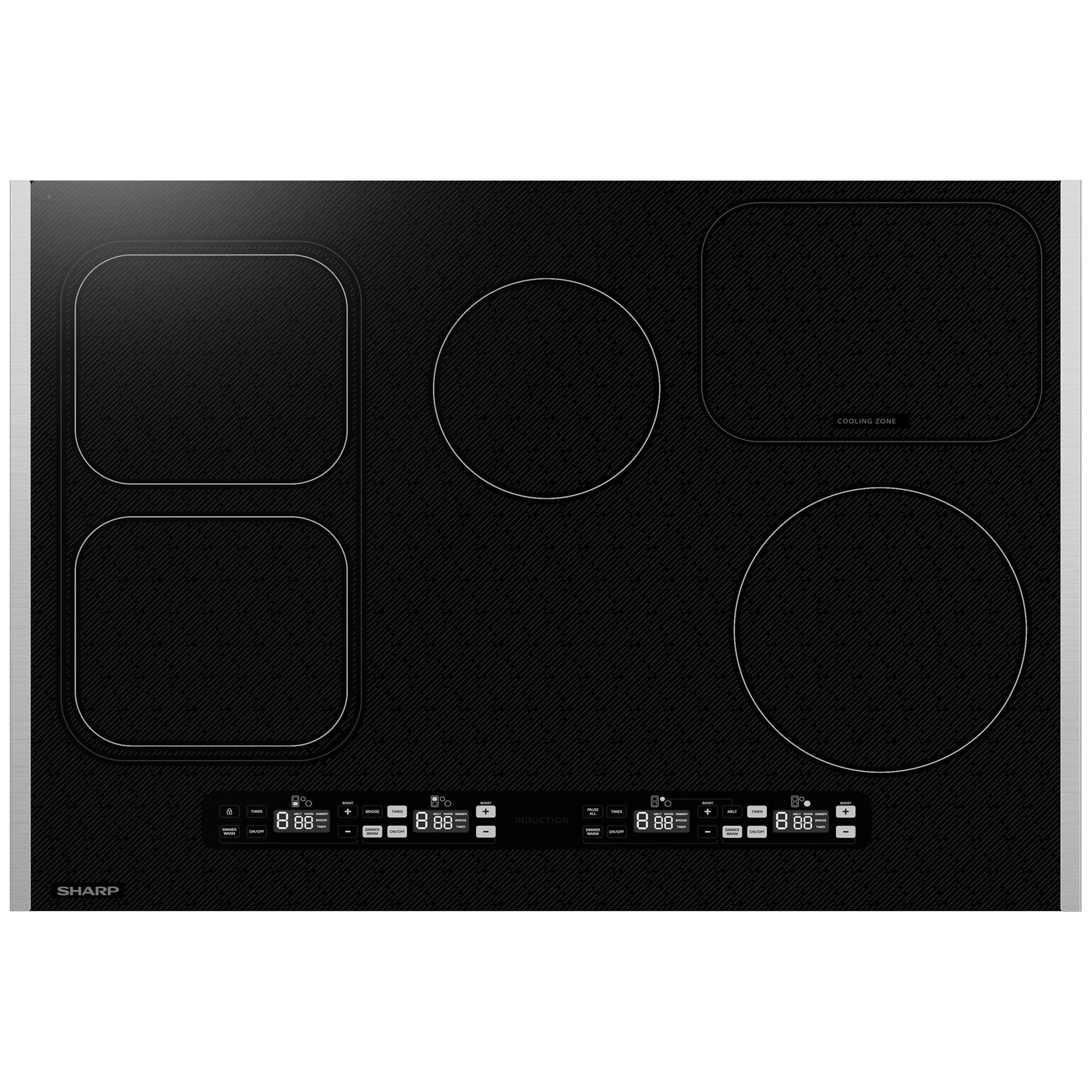 Sharp 30 in. 4-Burner Induction Cooktop with Simmer Burner & Power ...