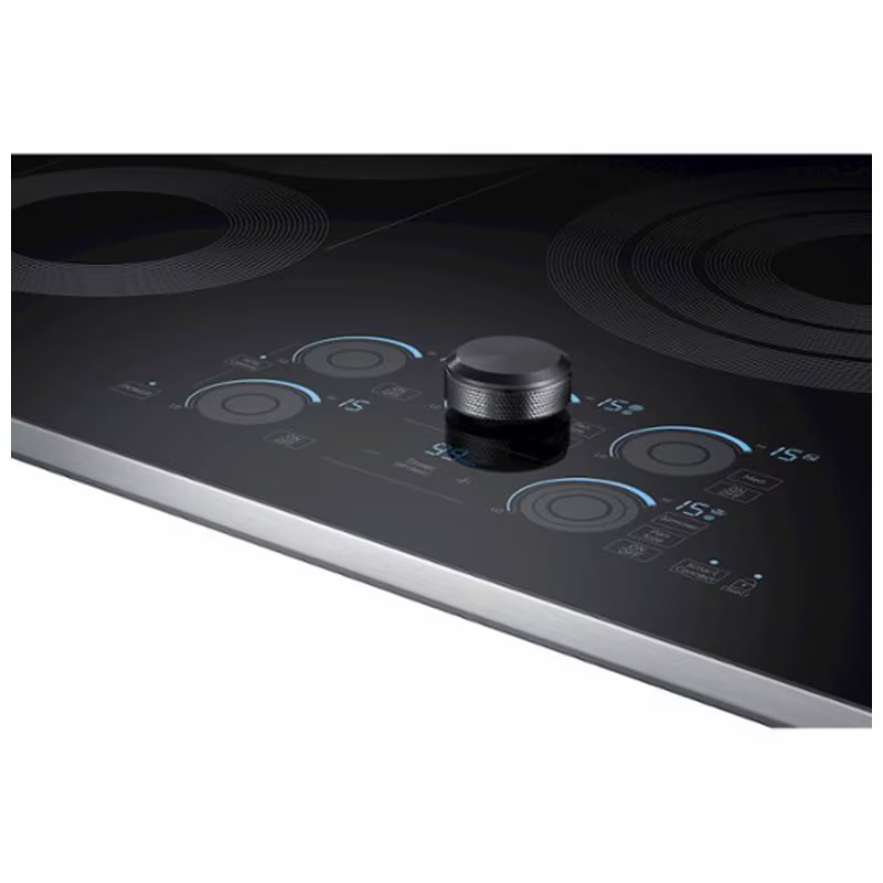 Samsung 36 in. 5-Burner Smart Electric Cooktop with Simmer Burner ...