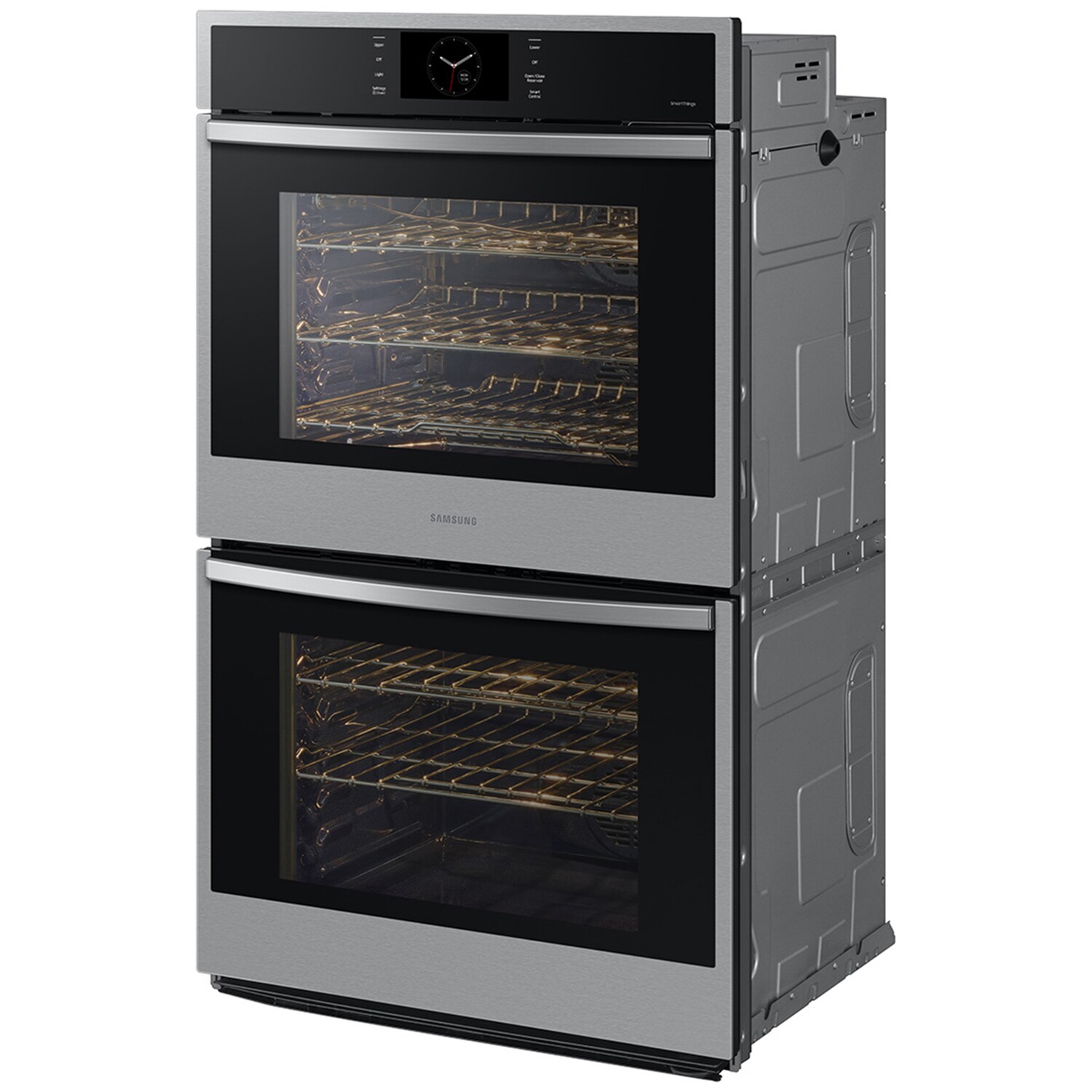 Samsung 30 in. 10.2 cu. ft. Smart Top Control SteamElectric Double Wall Oven with Dual ...