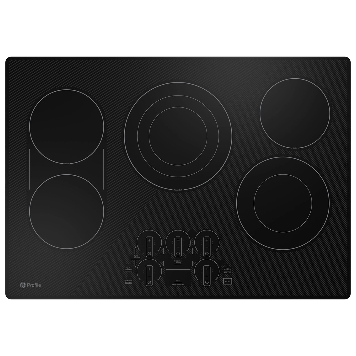 GE Profile 30 in. 5-Burner Smart Electric Cooktop with Simmer Burner ...