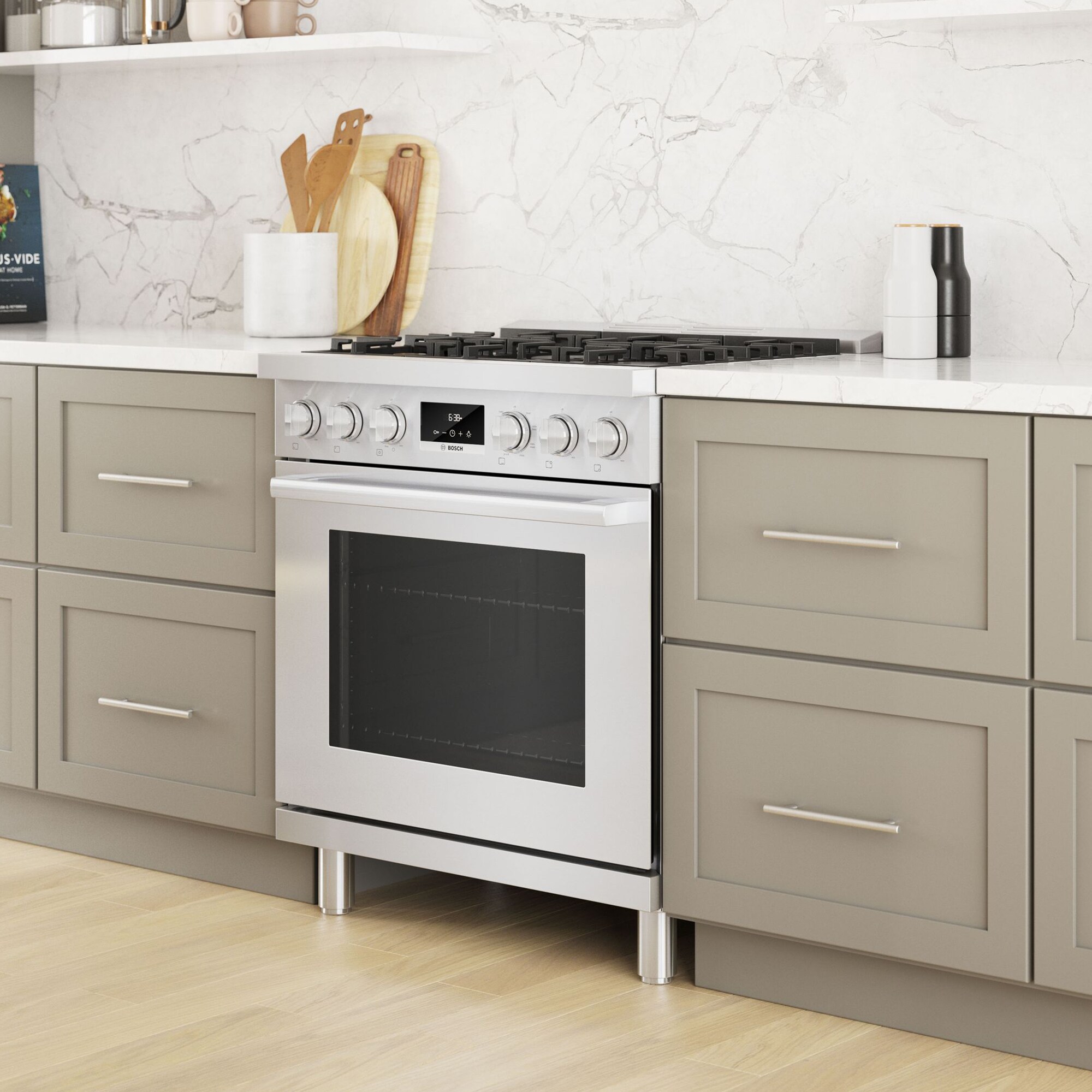 Bosch 800 Series 30 in. 3.9 cu. ft. True European Convection Dual Fuel ...
