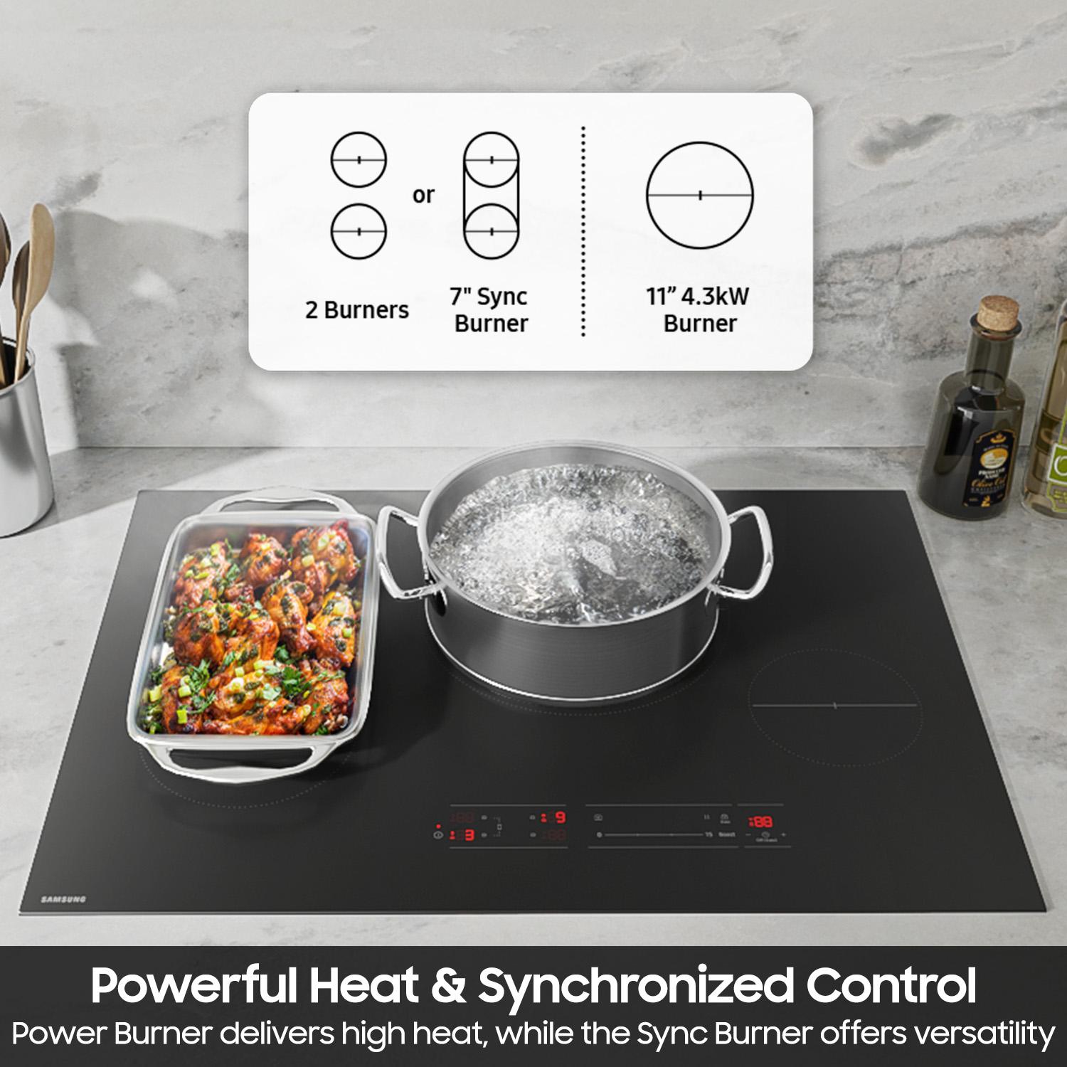Samsung 30 in. 4-Burner Smart Induction Cooktop with Simmer Burner ...