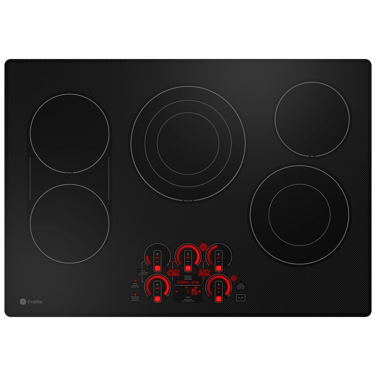 GE Profile 30 in. 5-Burner Smart Electric Cooktop with Simmer Burner ...