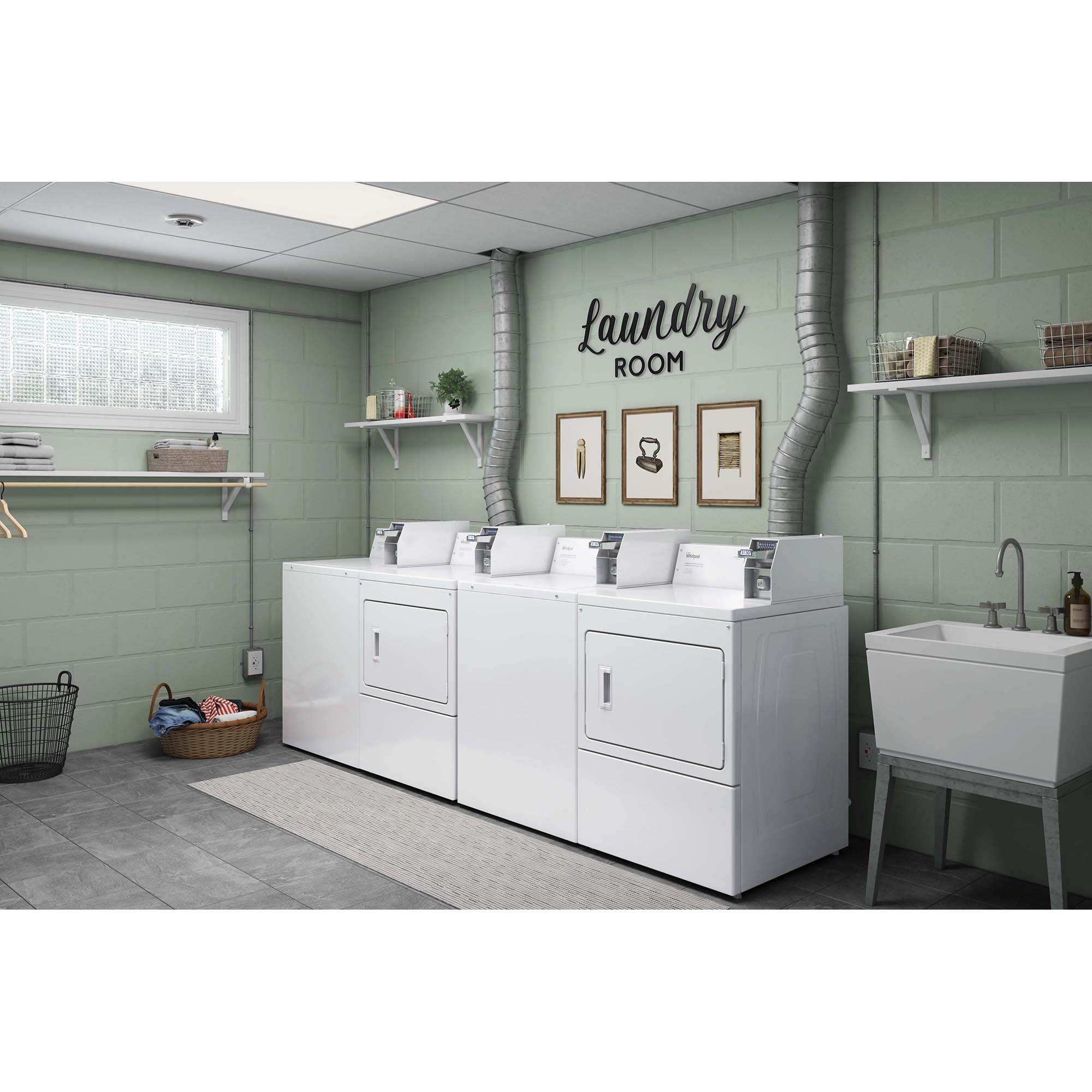 Whirlpool 27 in. 7.4 cu. ft. Commercial Gas Dryer with Factory ...