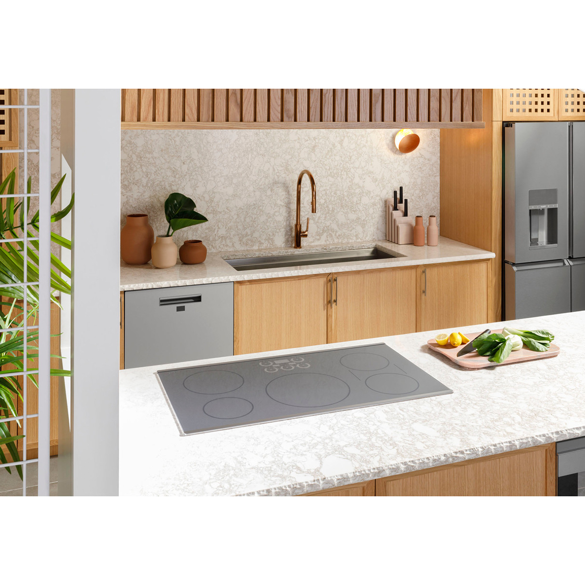 Cafe 36 in. 5-Burner Smart Induction Cooktop with Simmer Burner & Power ...