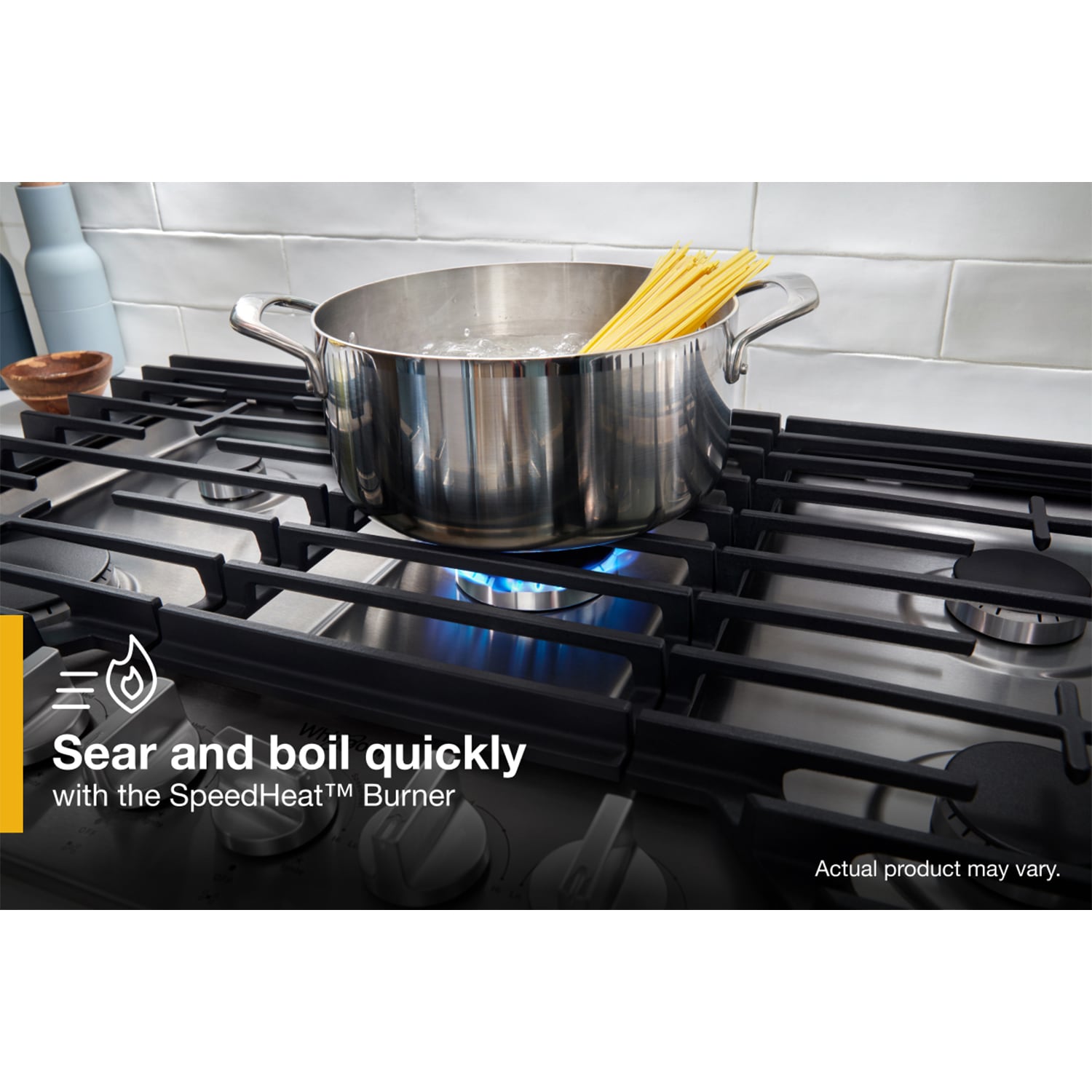 Whirlpool 36 in. 5-Burner Natural Gas Cooktop with Simmer Burner ...