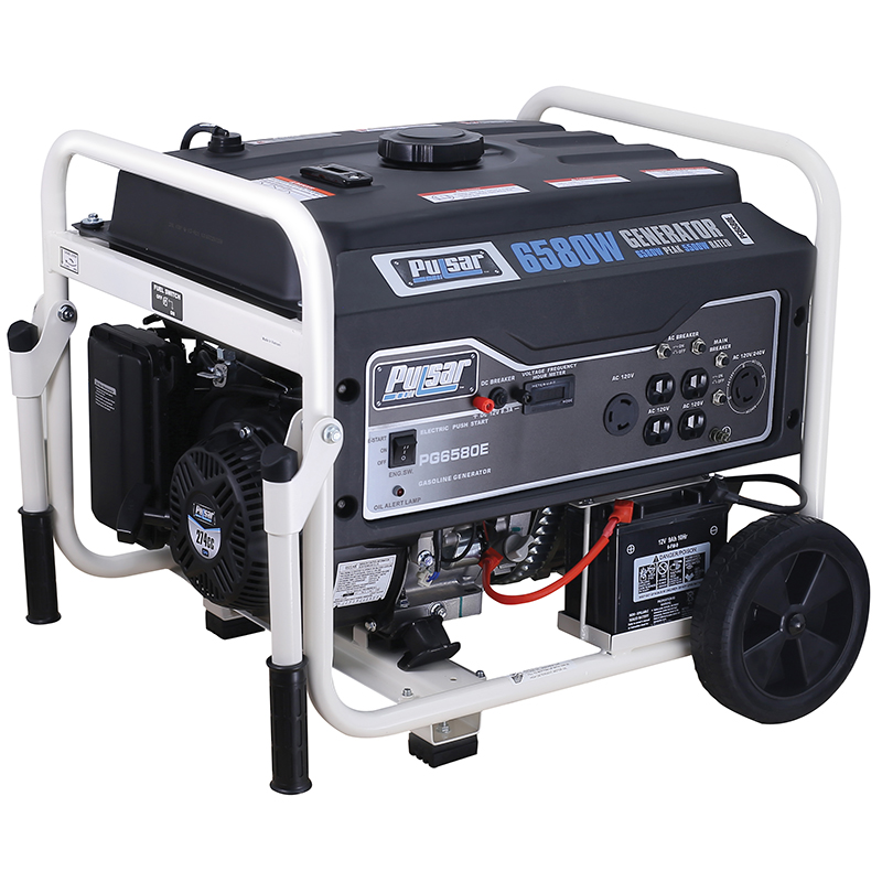 Pulsar 6,580 WATT 4 Cycle Gas Engine Generator With Electric Push Start ...
