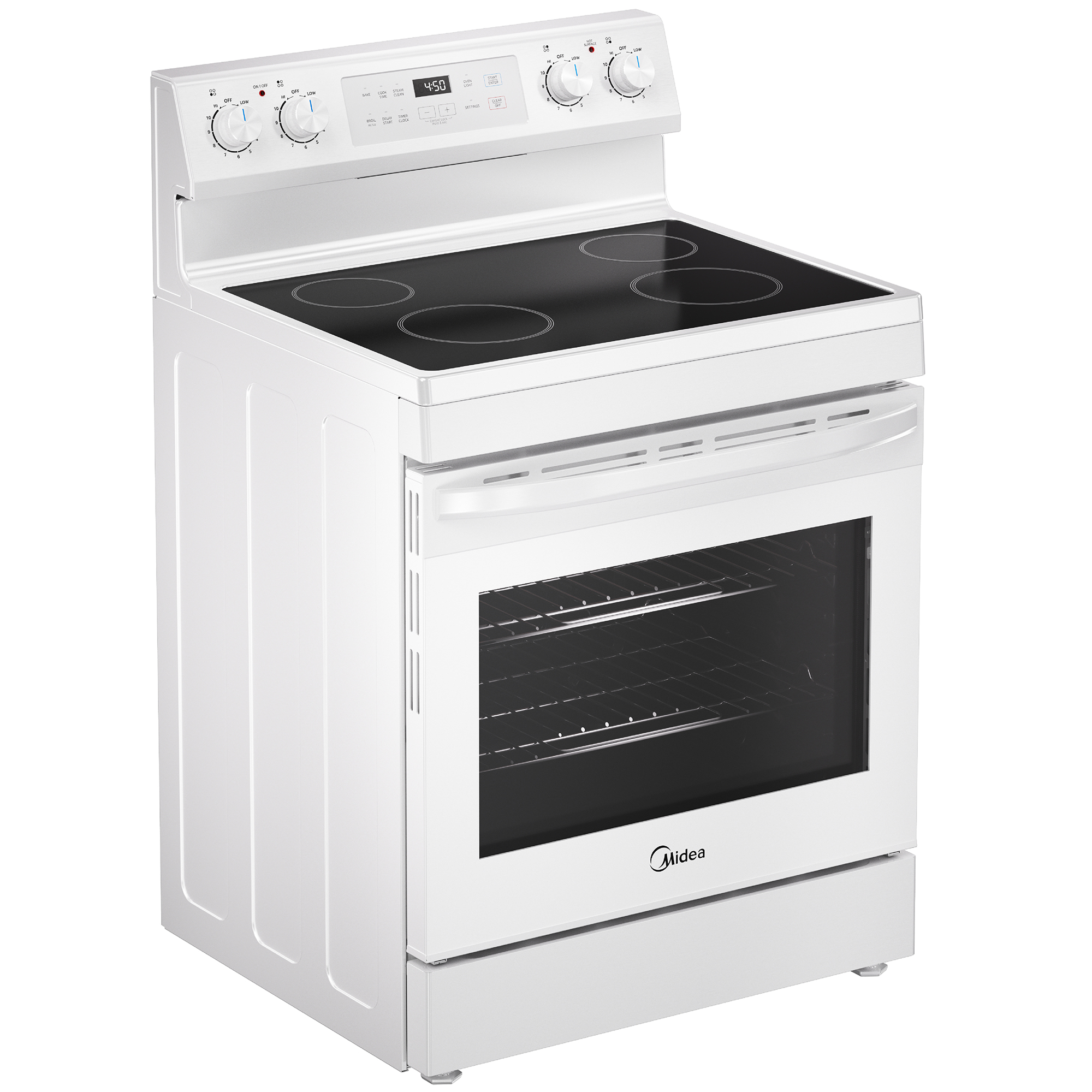 Midea 30 in. 6.3 cu. ft. Electric Range with Radiant Burners - White ...