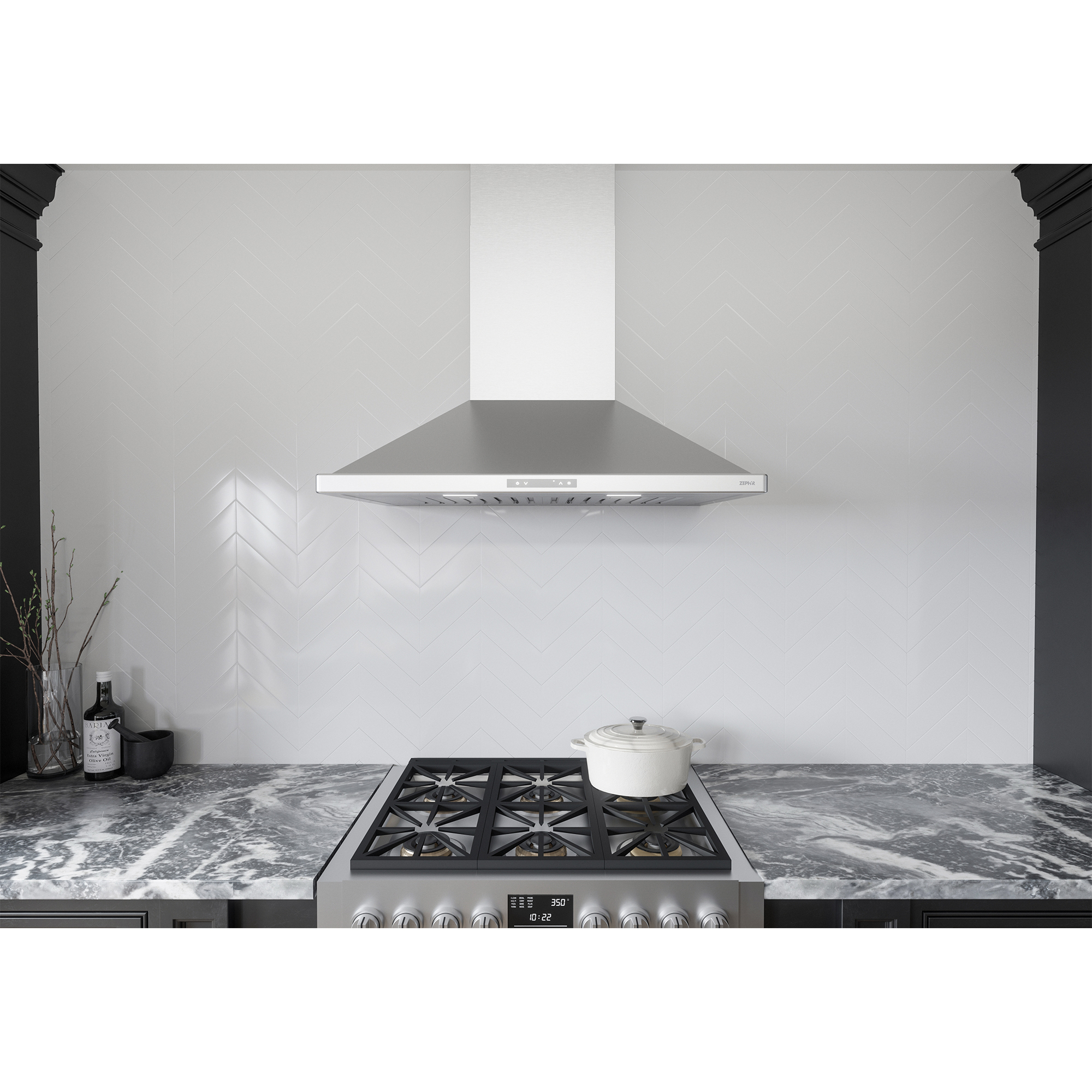 Zephyr 30 in. Smart Convertible Chimney Style Range Hood with 700 CFM ...