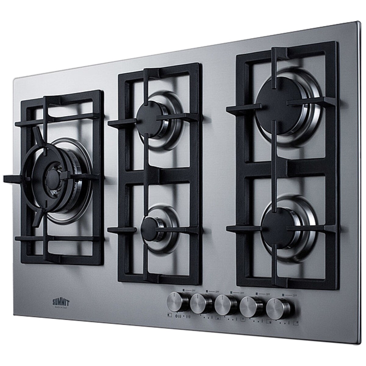 Summit 34 in. 5-Burner Natural Gas Cooktop with Power Burner ...