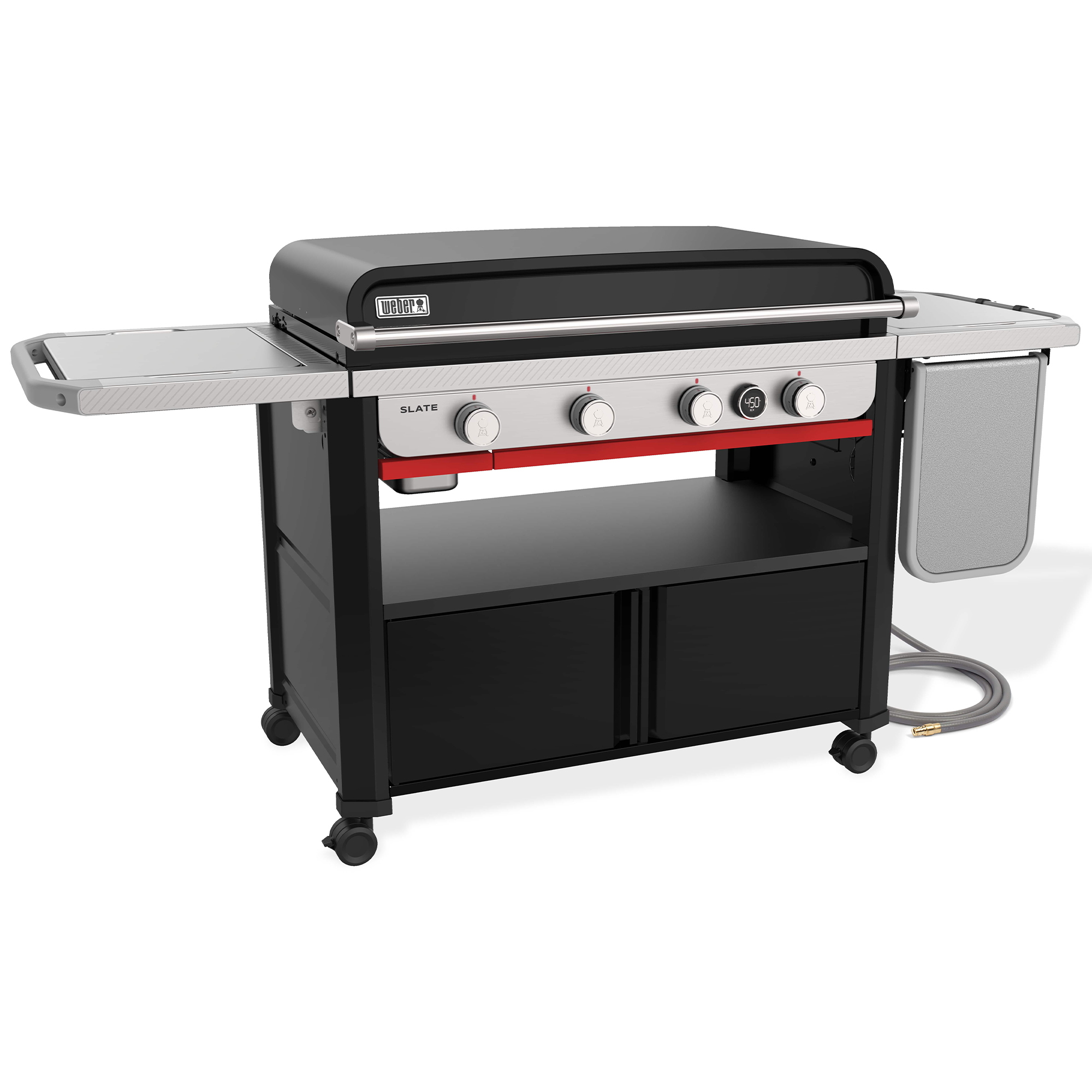 Weber Slate 36 in. 4-Burner Natural Gas Flat Top Griddle with Side ...