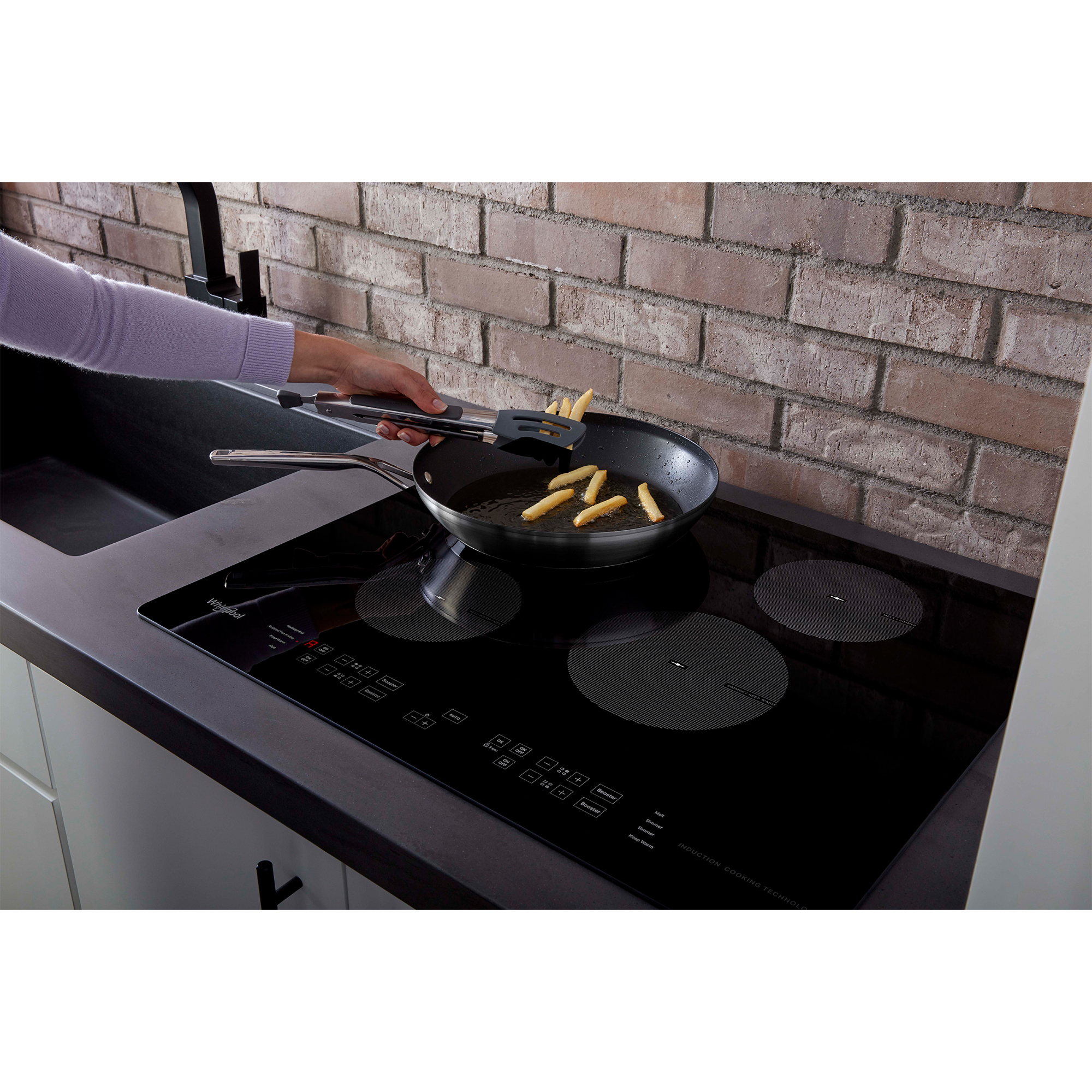 Whirlpool 24 in. 4-Burner Induction Cooktop with Simmer Burner & Power ...