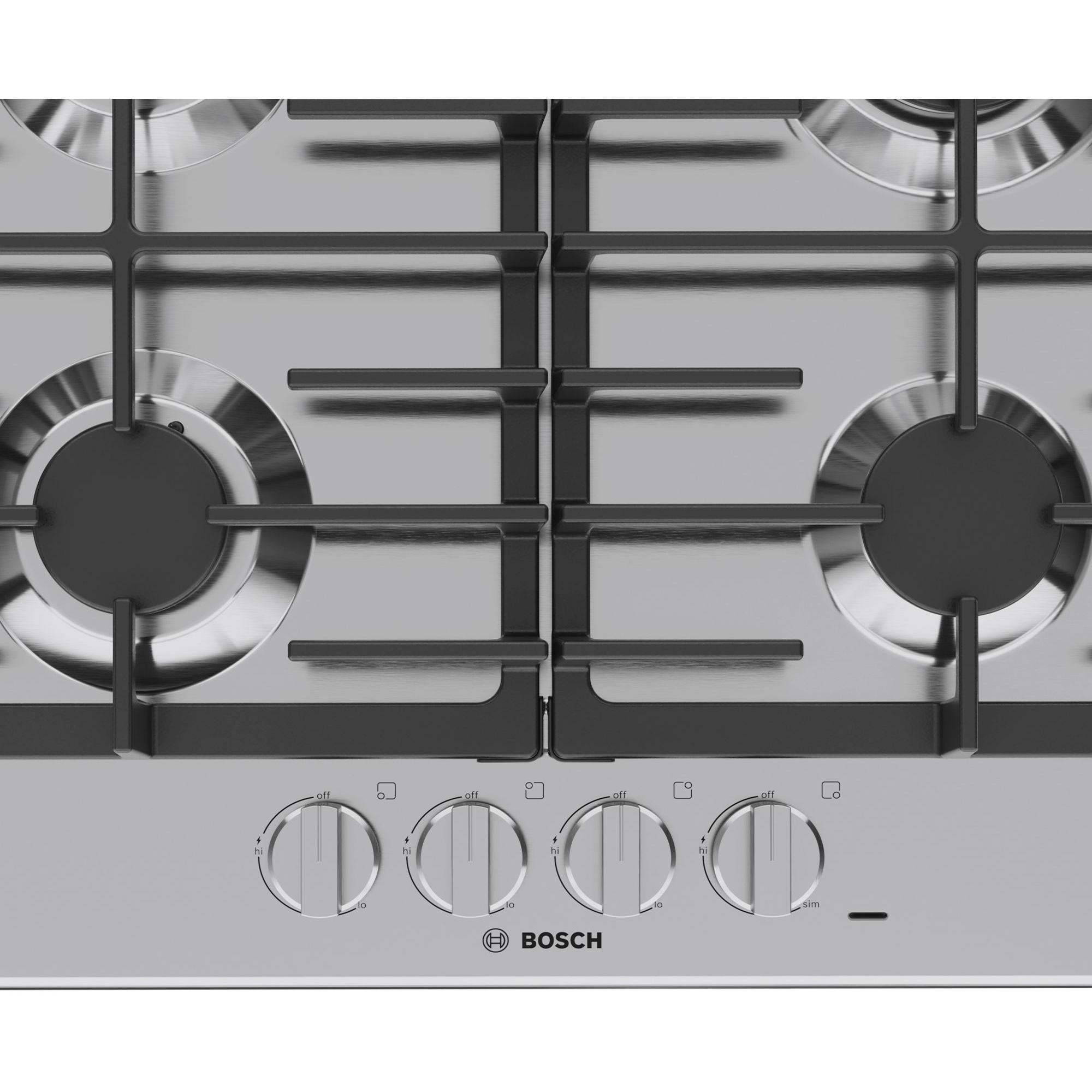 Bosch 500 Series 24 in. 4-Burner Natural Gas Cooktop with Simmer Burner ...