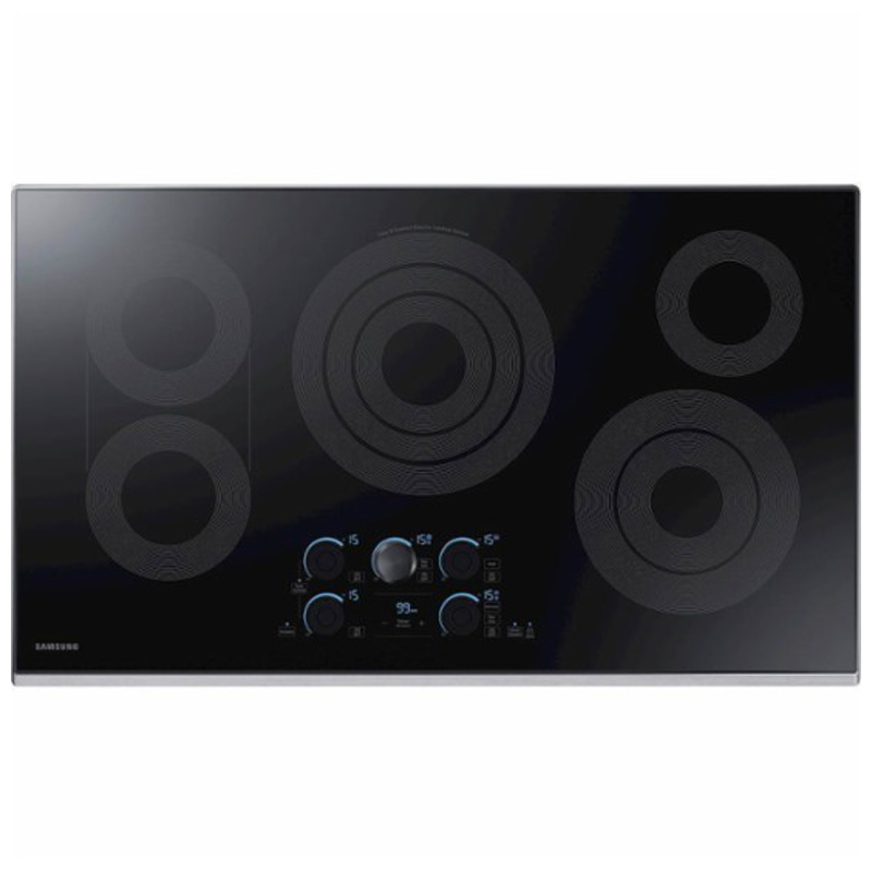 Samsung 36 in. 5-Burner Smart Electric Cooktop with Simmer Burner ...