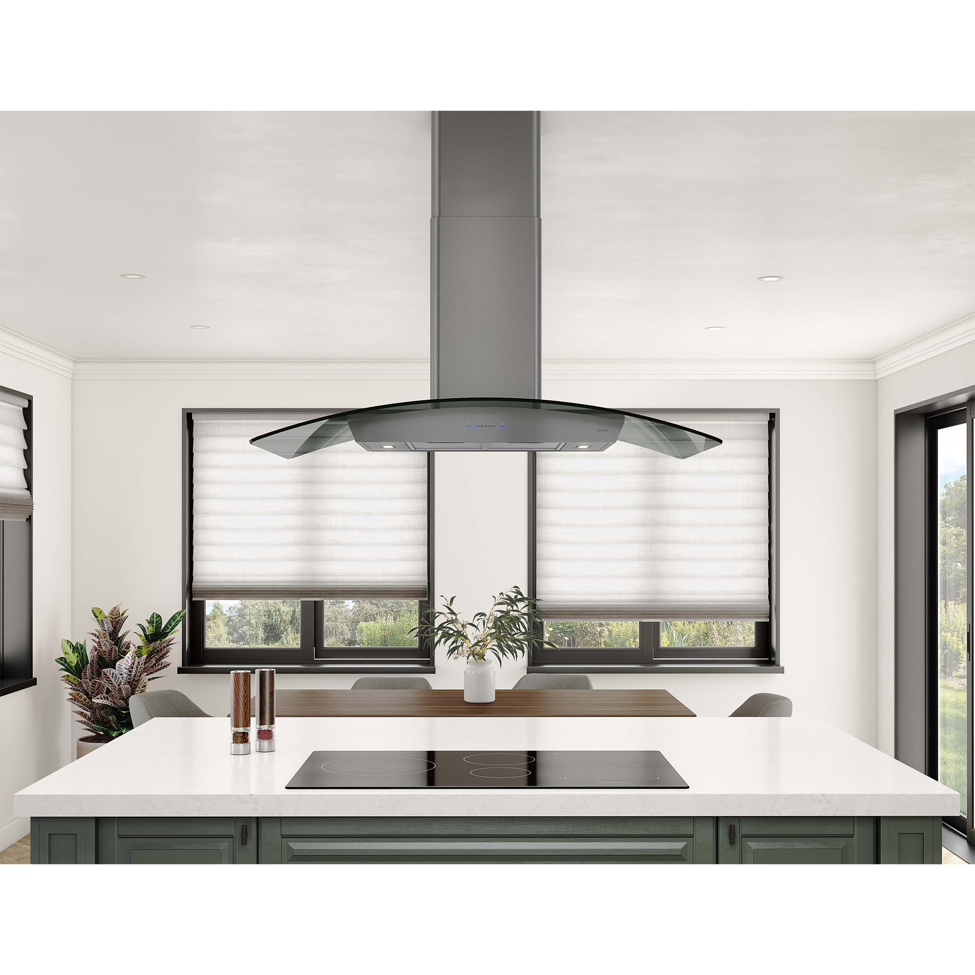 Zephyr 36 in. Convertible Chimney Style Range Hood with 600 CFM, 5 Fan ...