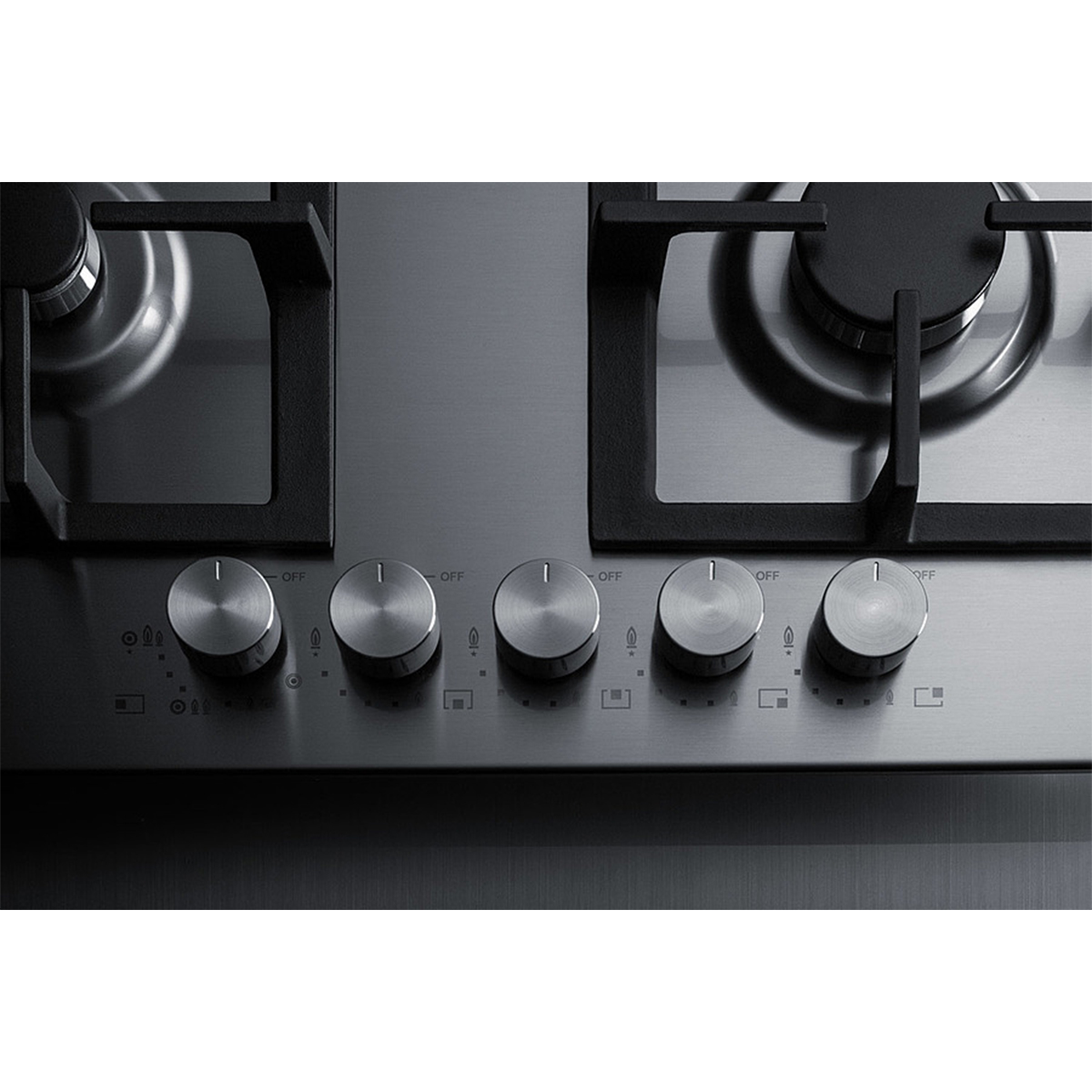 Summit 34 in. 5-Burner Natural Gas Cooktop with Power Burner ...